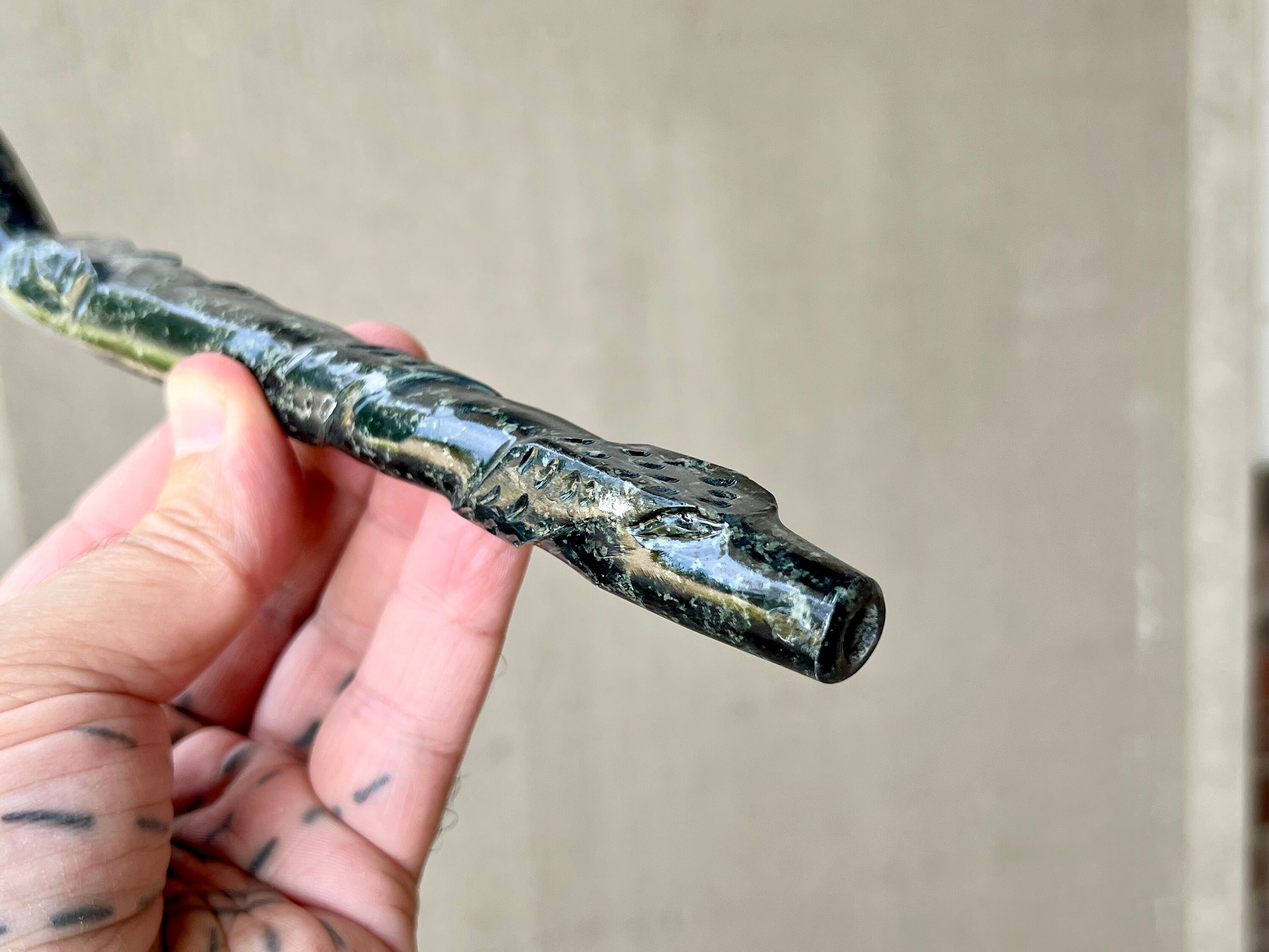 Serpent Tepi Pipe with Puma and Condor (Incan Trilogy), Carved Stone ...