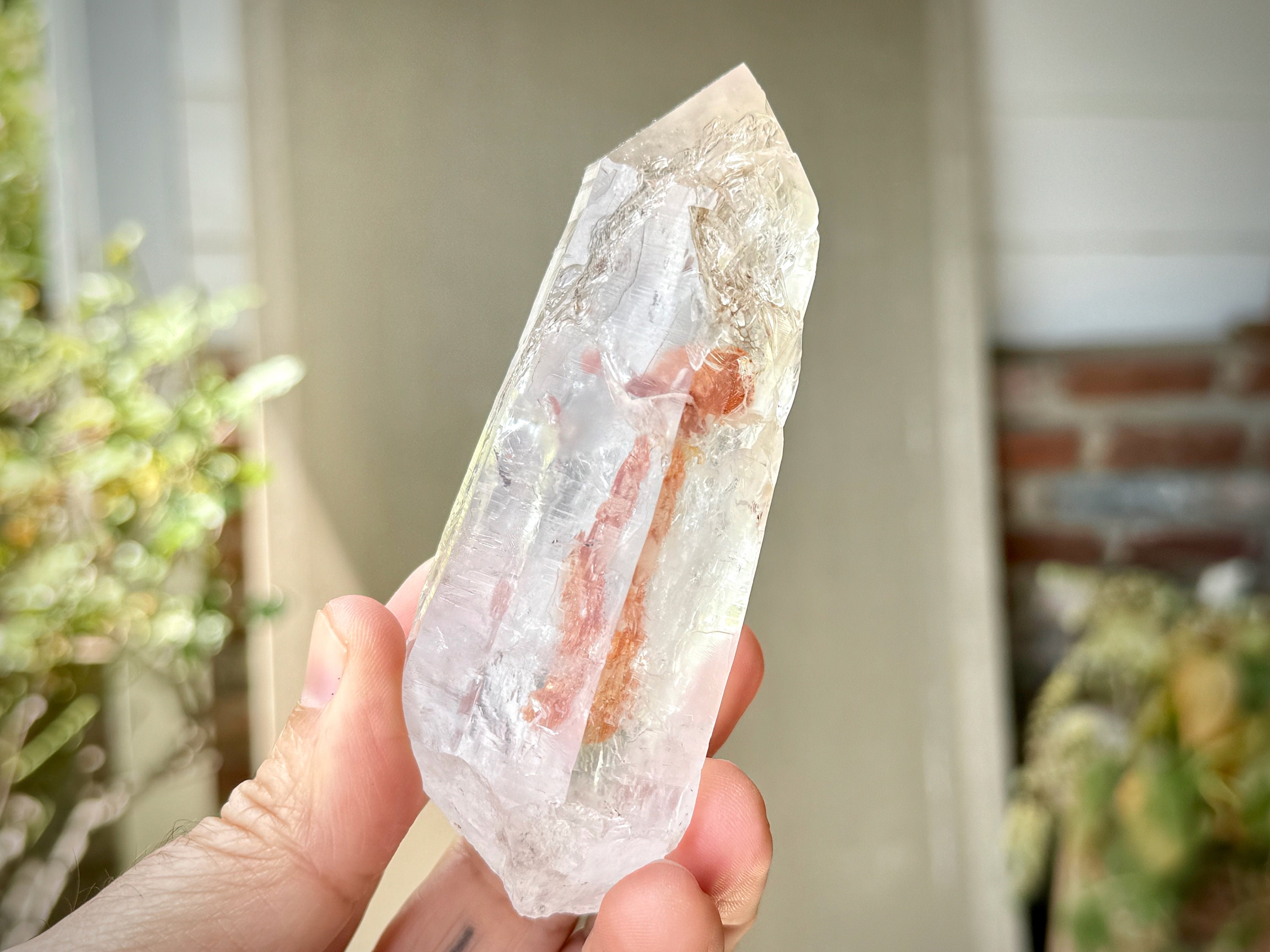Lightning Strike Laser Quartz with Red Hematite Phantom Inclusion ...