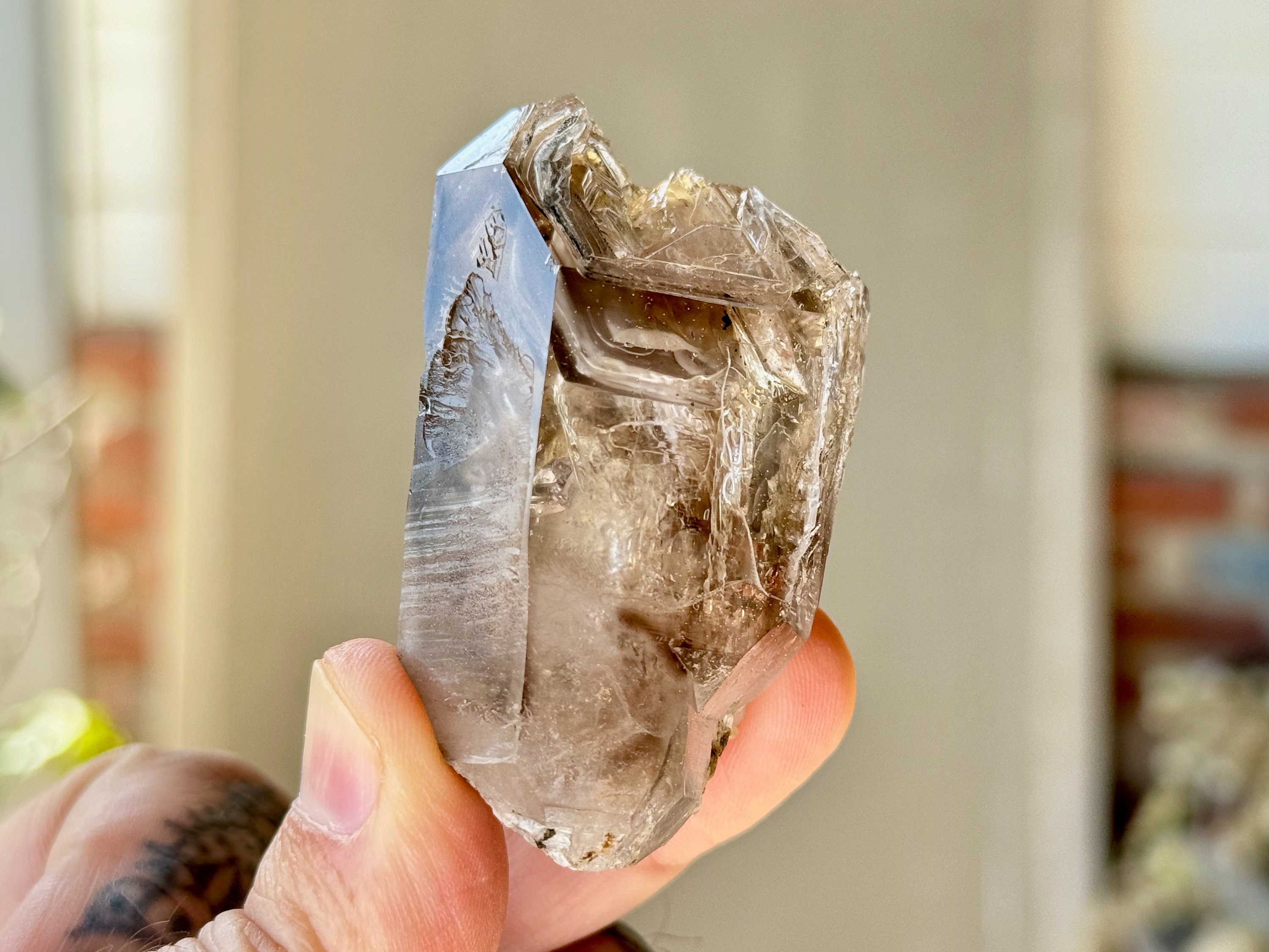 Smoky Enhydro Quartz, Multiple Active Water Bubbles, 79g, Brandberg ...