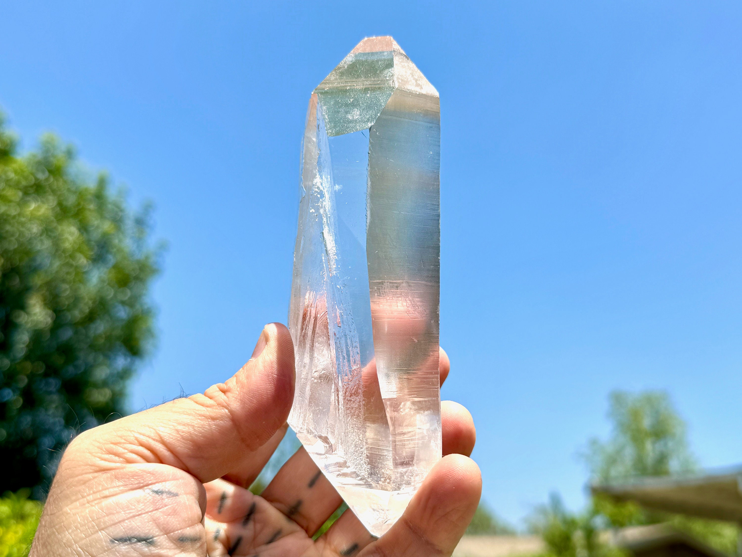Pink Tip Lemurian Quartz with Record Keepers and Double Termination ...