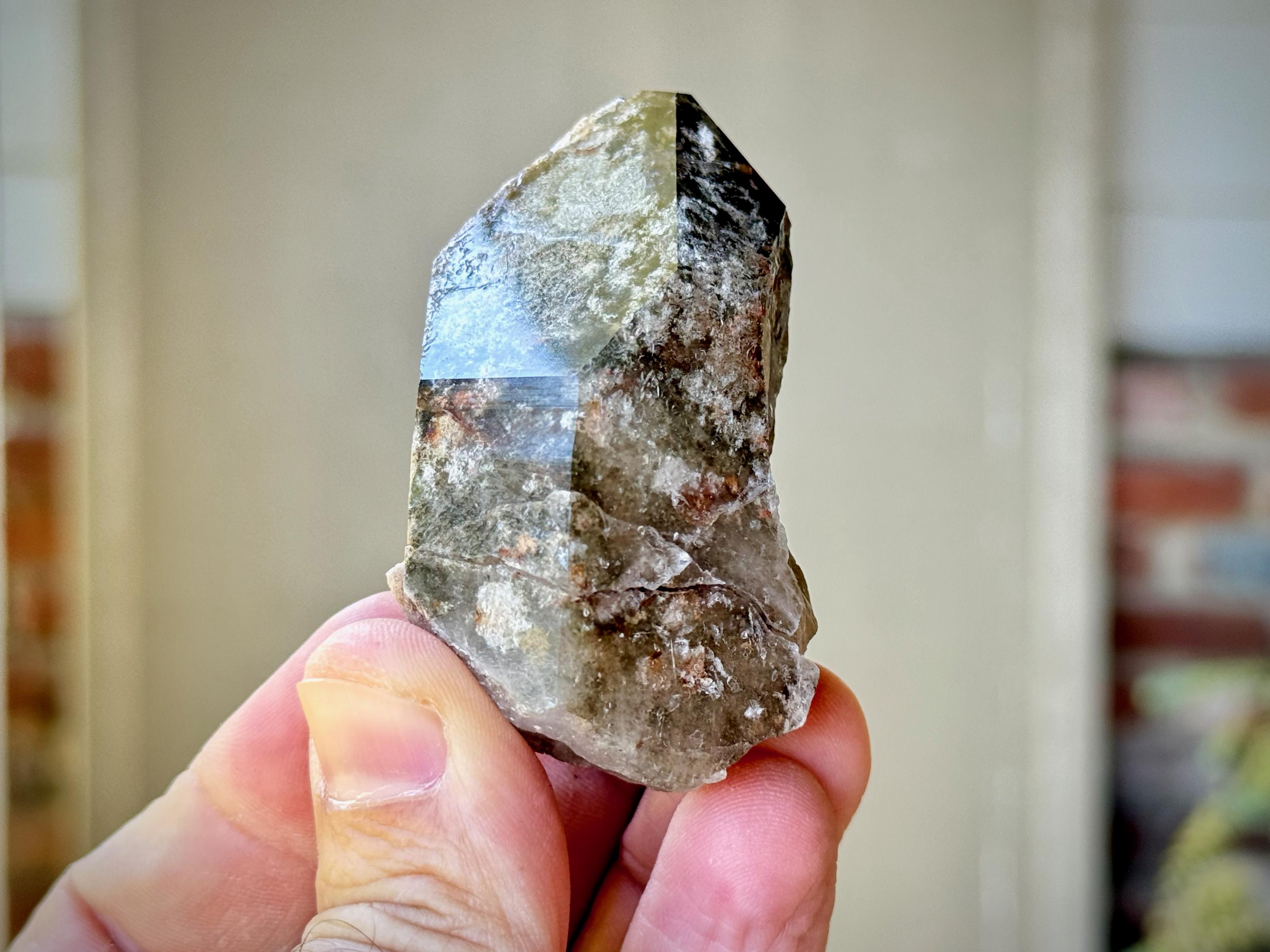 Lodolite Quartz with Dark Green Chlorite Inclusions, 105g, New Find ...