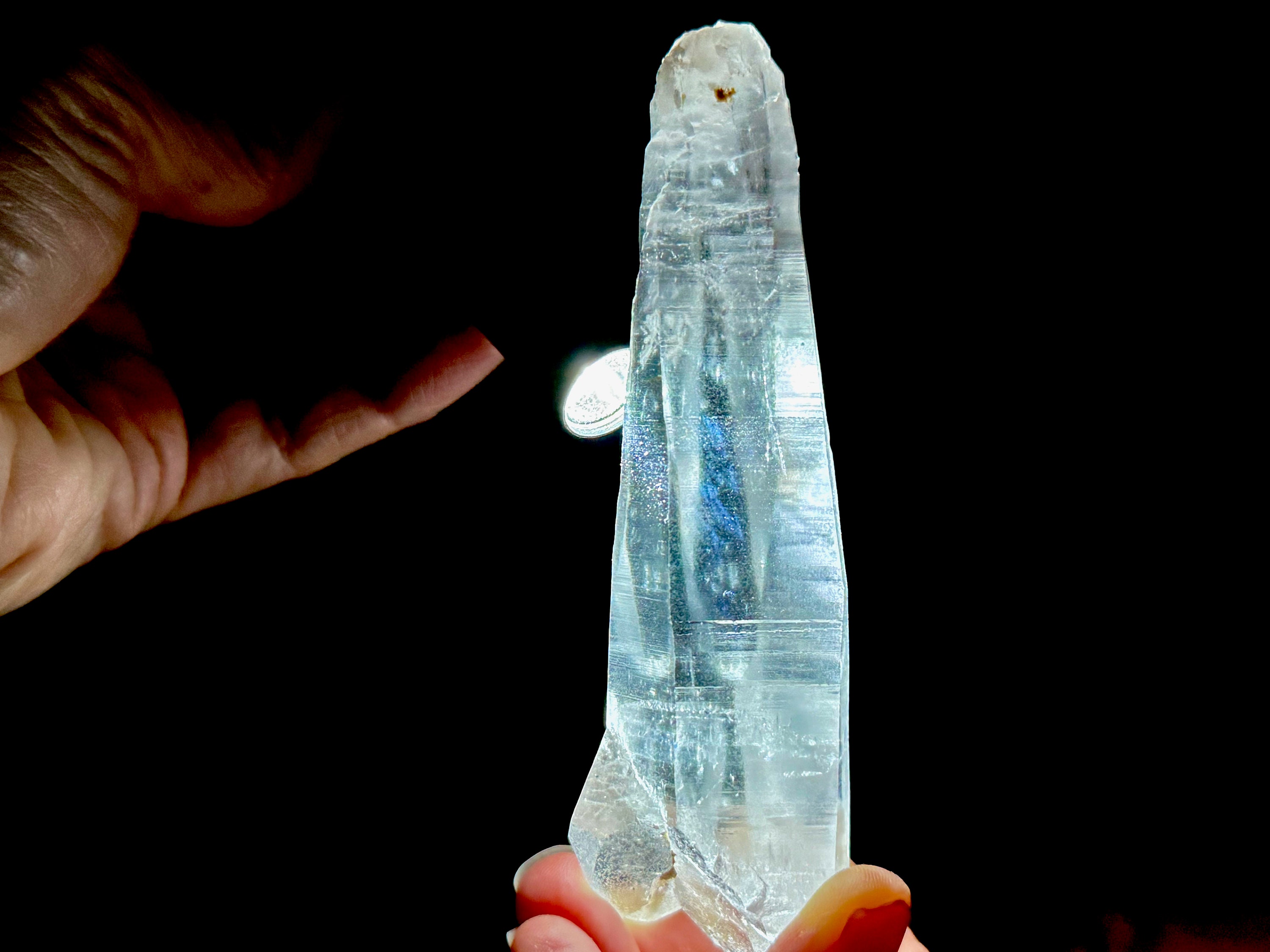 Blue Needle Lemurian Quartz with Double Termination, 110g, New Find ...