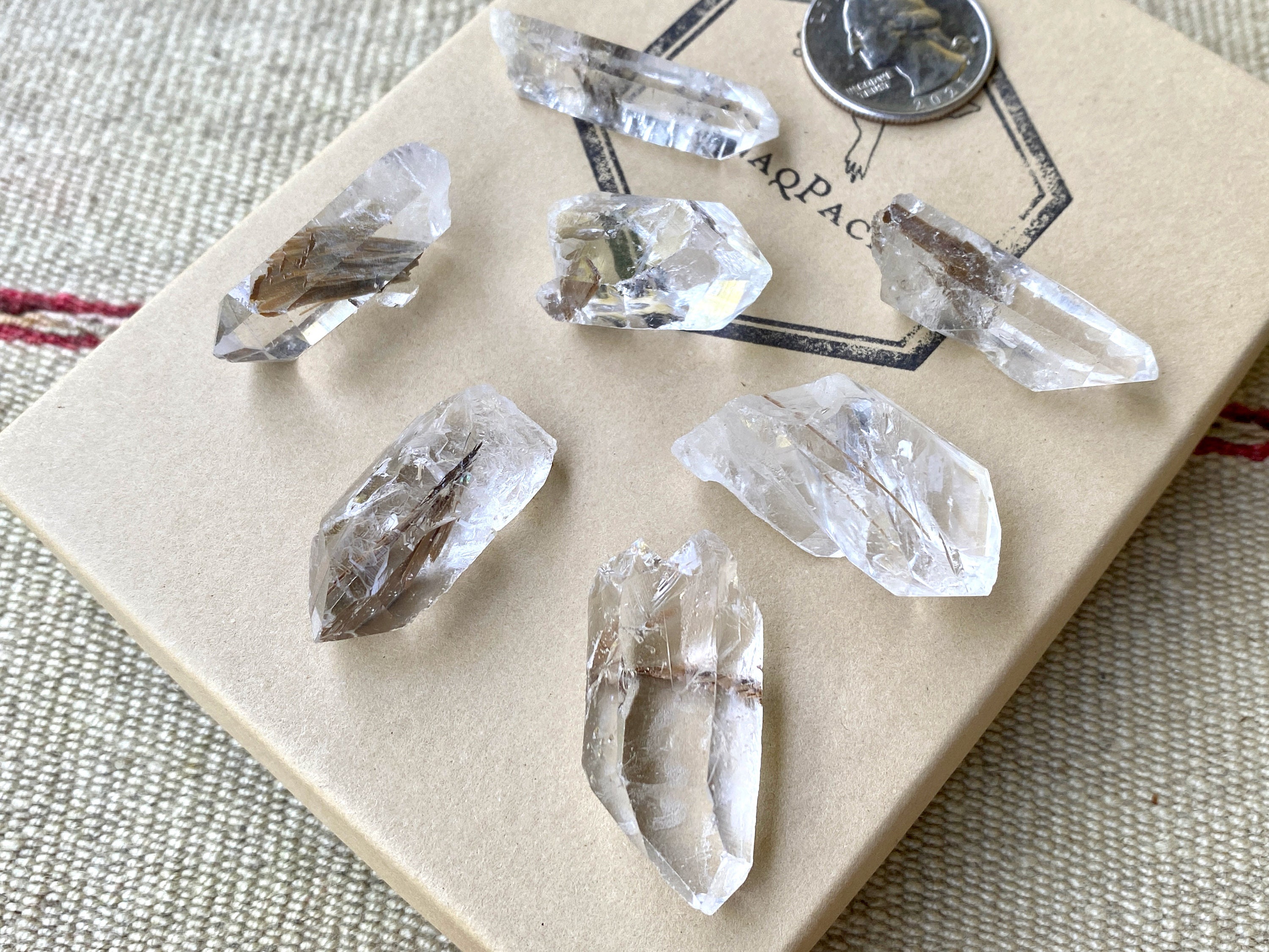 Brookite Quartz Lot, 7 Pieces, Water Clear Brookite Included Quartz ...