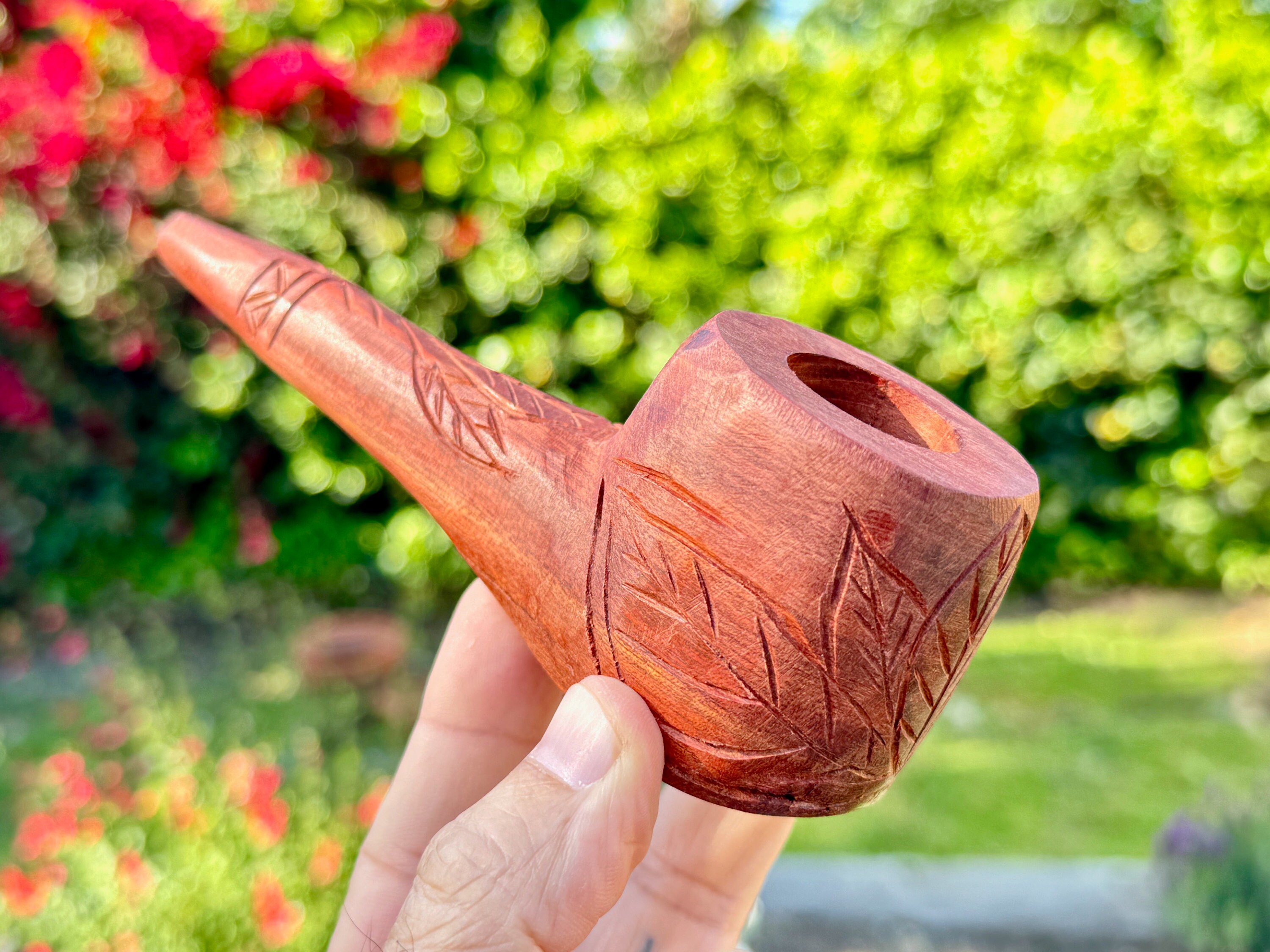 Traditional Mapacho Pipe by Betson Macawashi, Hand Carved Palo Sangre ...