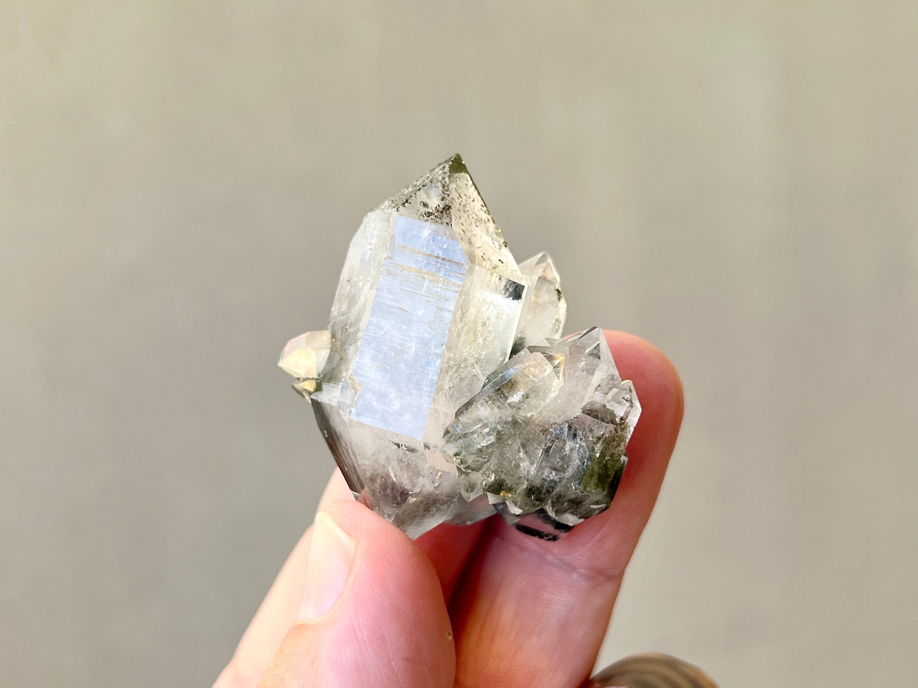 Green Chlorite Phantom Quartz Crystal, Double Terminated, New Find ...