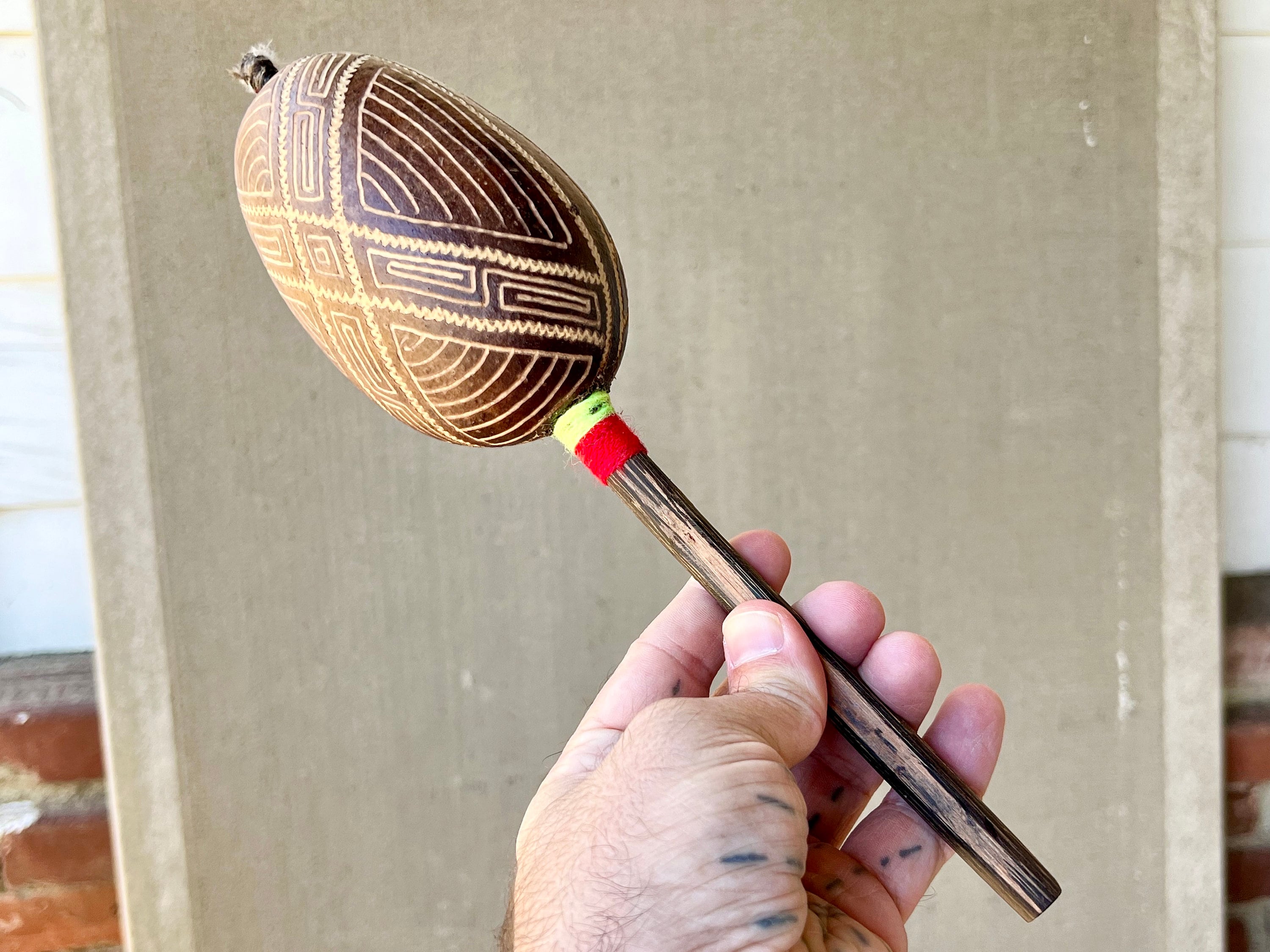 Shipibo Gourd Rattle from the Peruvian Amazon, Traditional Shaman ...
