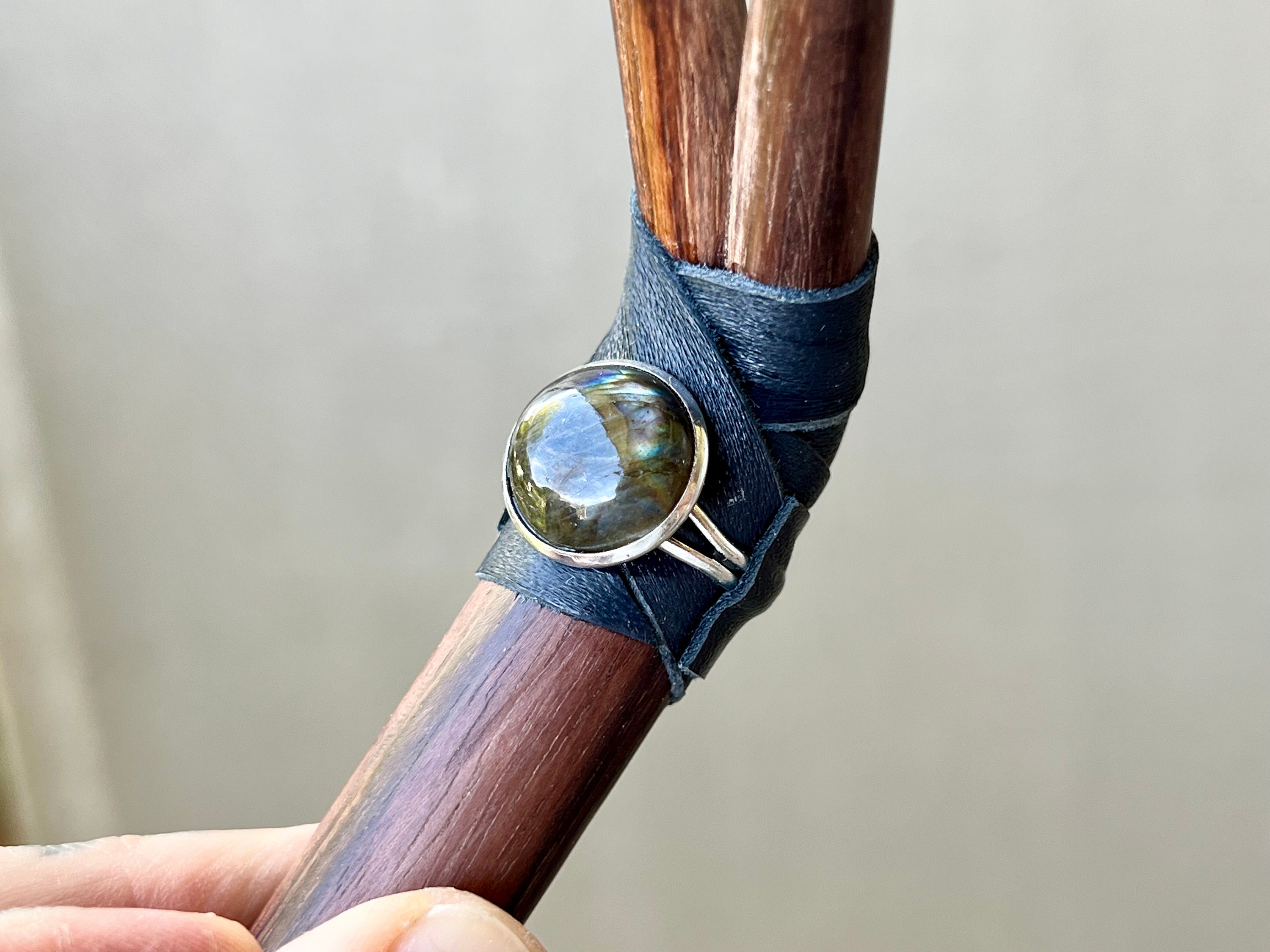 Double Tepi (kuripe) pipe with Labradorite, Solid Wood Tepi, shamanic ...