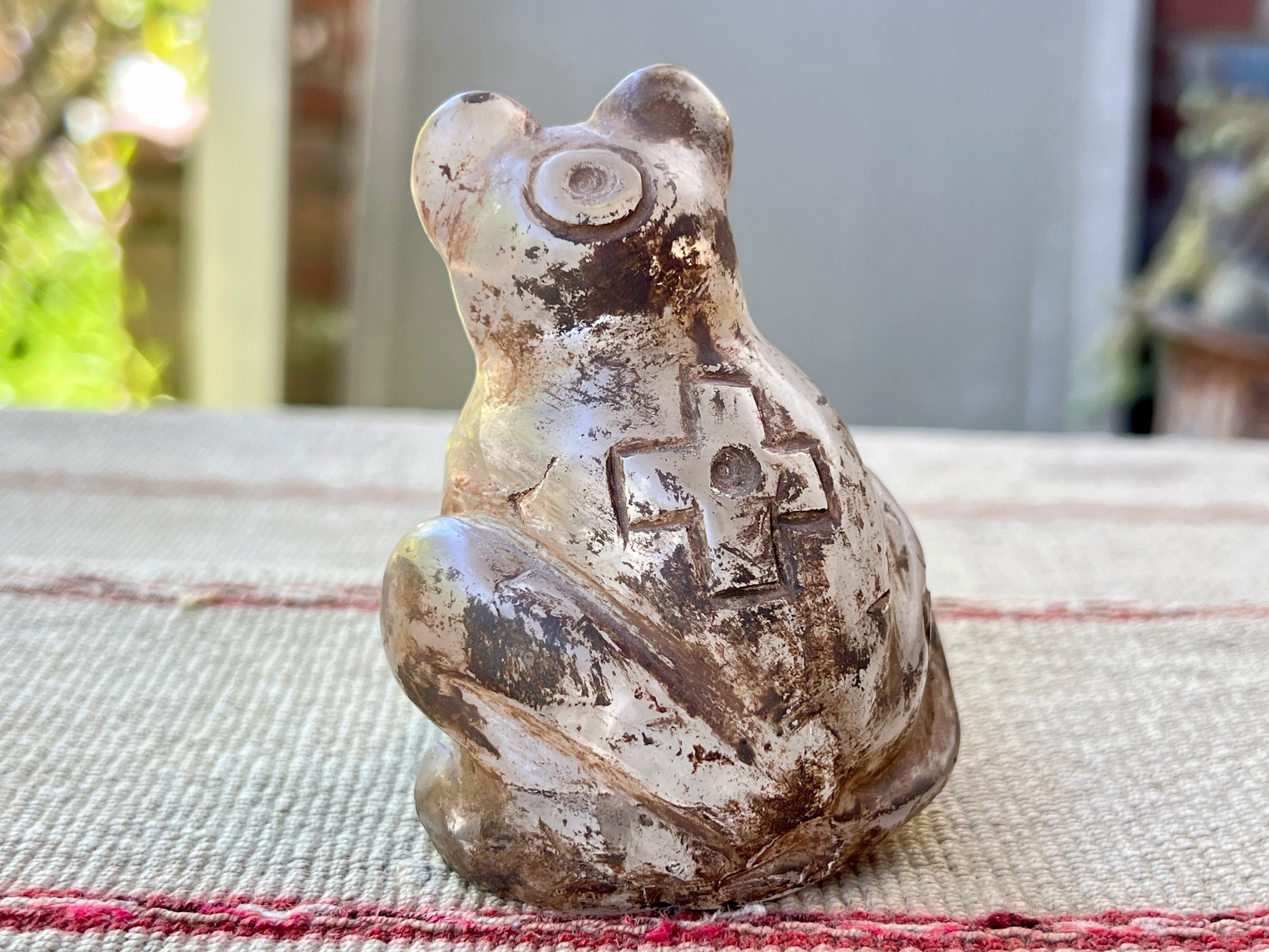 Quartz Crystal Puma Statue with Rainbow Inclusion by Peruvian Artist ...