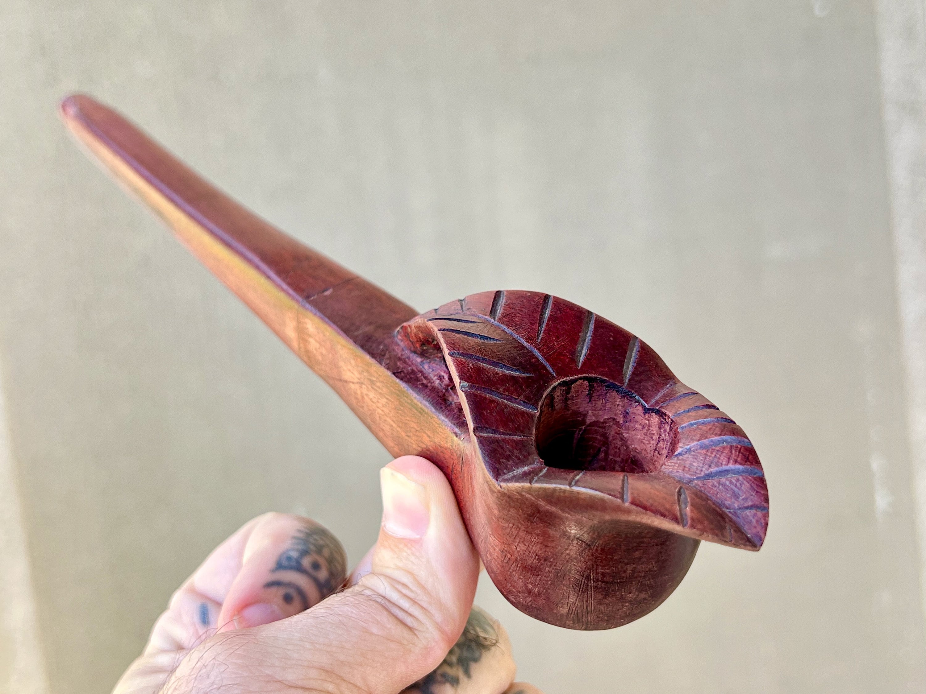 Mapacho Pipe by Peruvian Artist Juan Civis, Traditional Shipibo Pipe ...