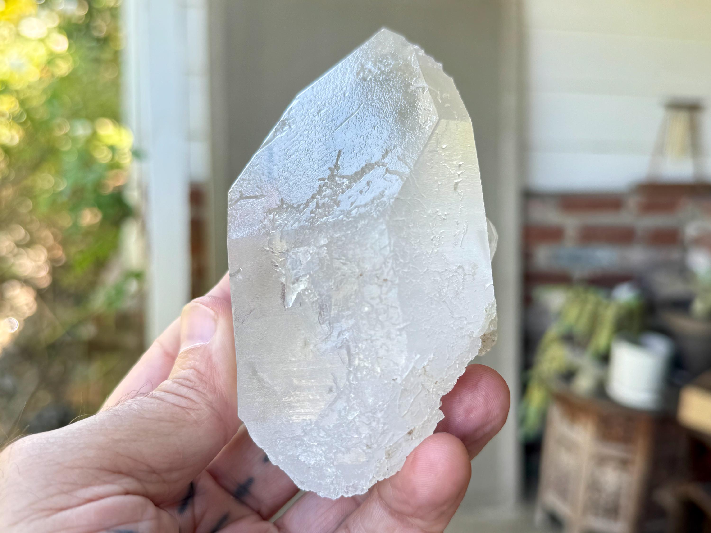 Trigonic Dissolution Quartz from Francisco Sa, 457g, Channeling ...