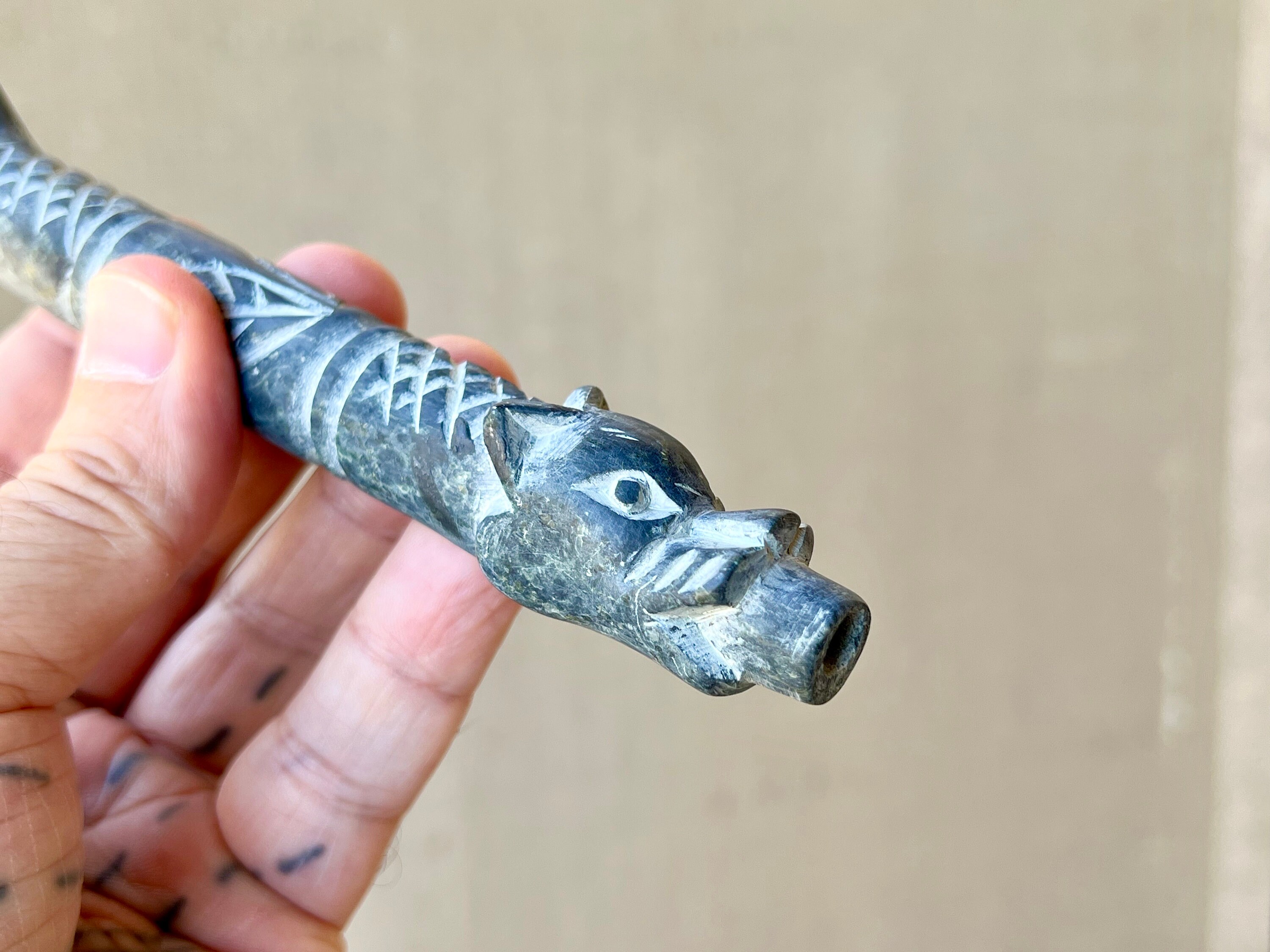 Stone Tepi Pipe, Andean Carved Stone Tepi, Your Choice of Serpent ...