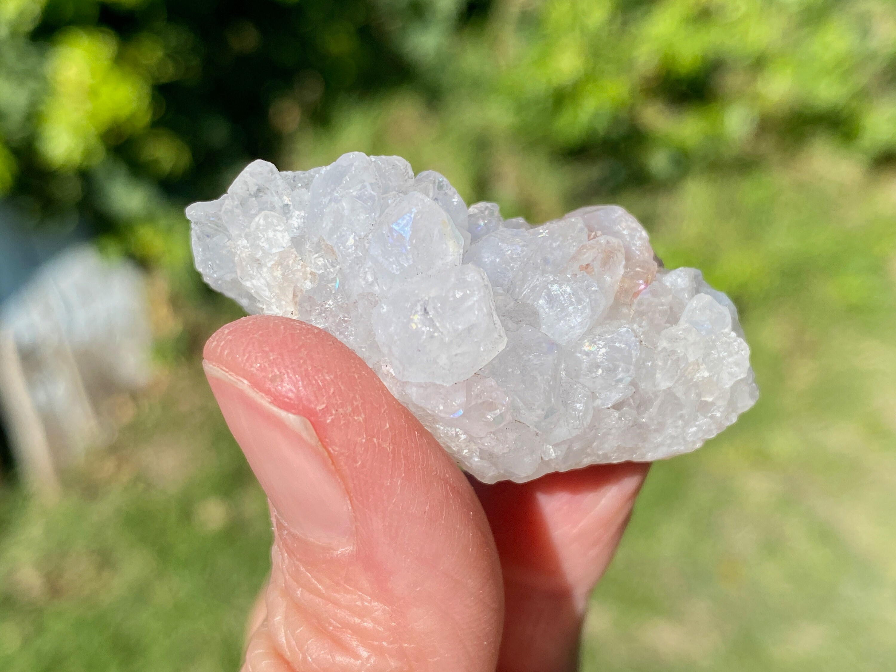 Iris Quartz Crystal Cluster with Rhodium, Rainbow Quartz, Aurora Quartz ...