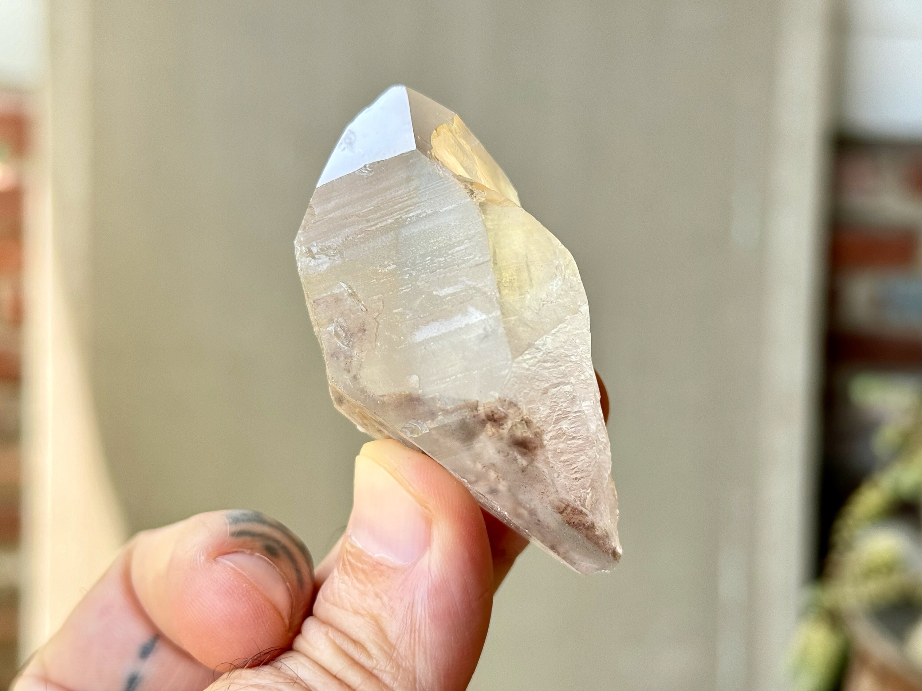 Clear and Smoky Lemurian Quartz Wholesale Lot with Double Terminations, 10 Pieces (517g), Mixed ...