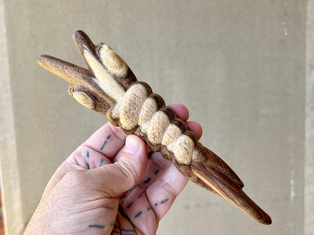 Serpent Kuripe, Solid Wood Single Block Snake Kuripe, Hand Carved ...