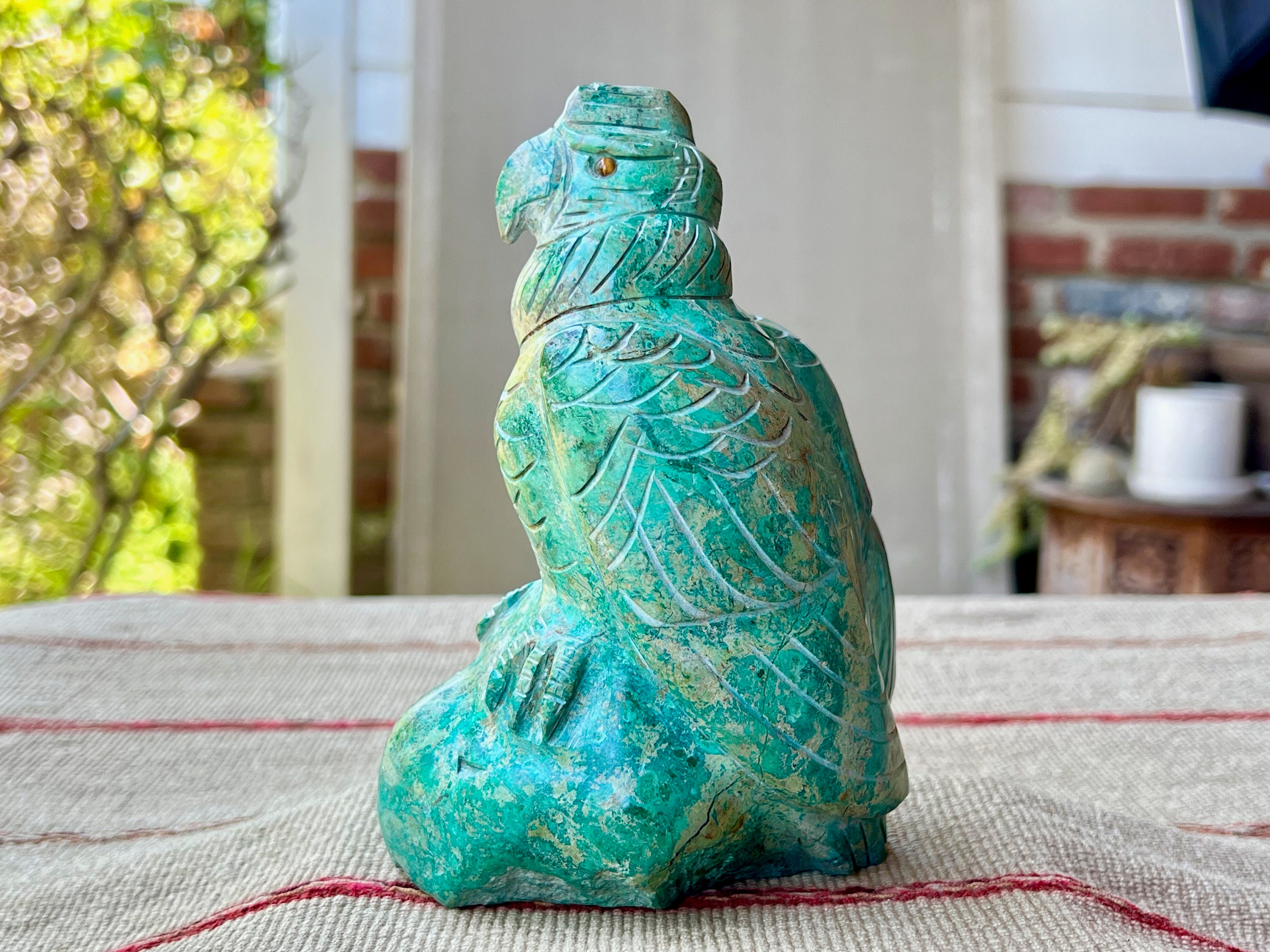 Incan Condor Statue by Peruvian Artist Ozwaldo Perez, Condor Totem Hand ...