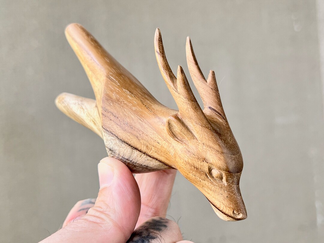 Deer Kuripe, Solid Wood Single Block Deer Totem Kuripe, Hand Carved ...