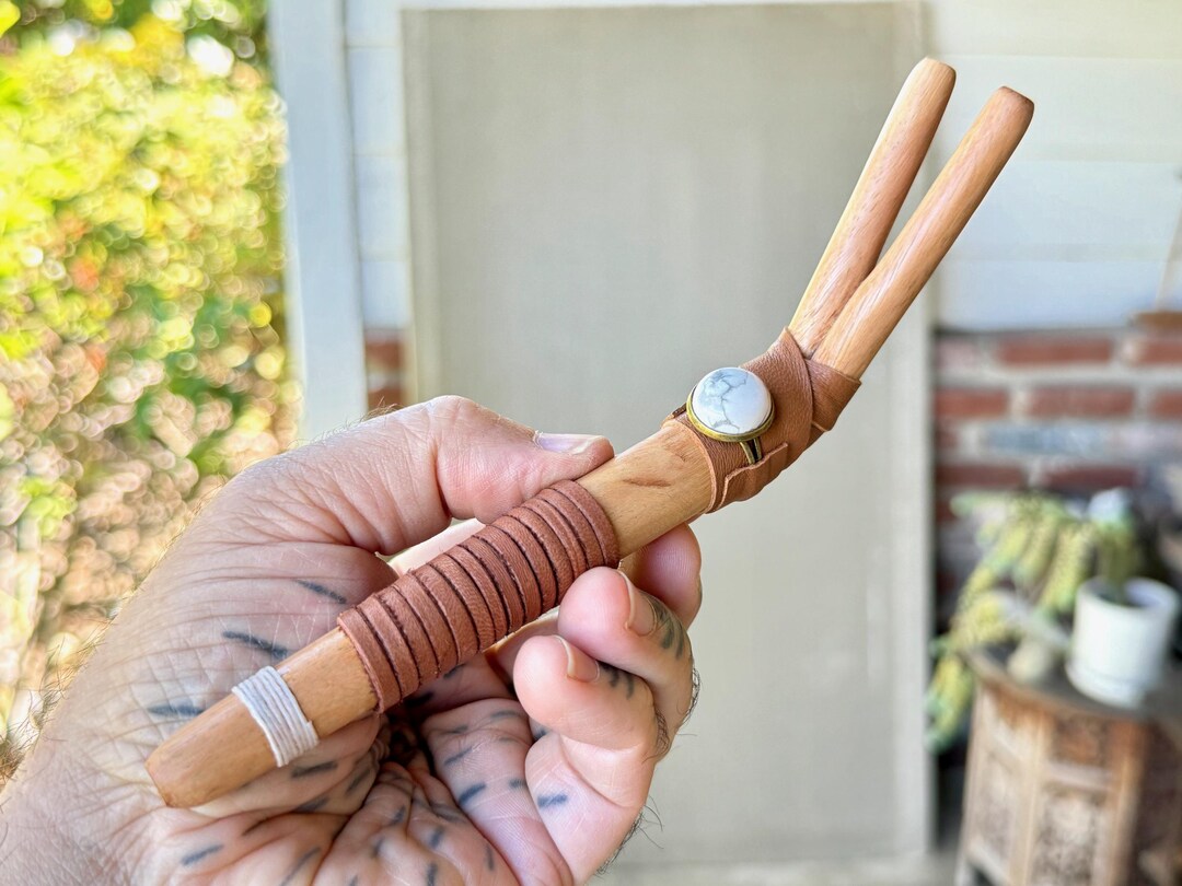 Double Tepi Pipe With Howlite, Traditional Shamanic Applicator ...