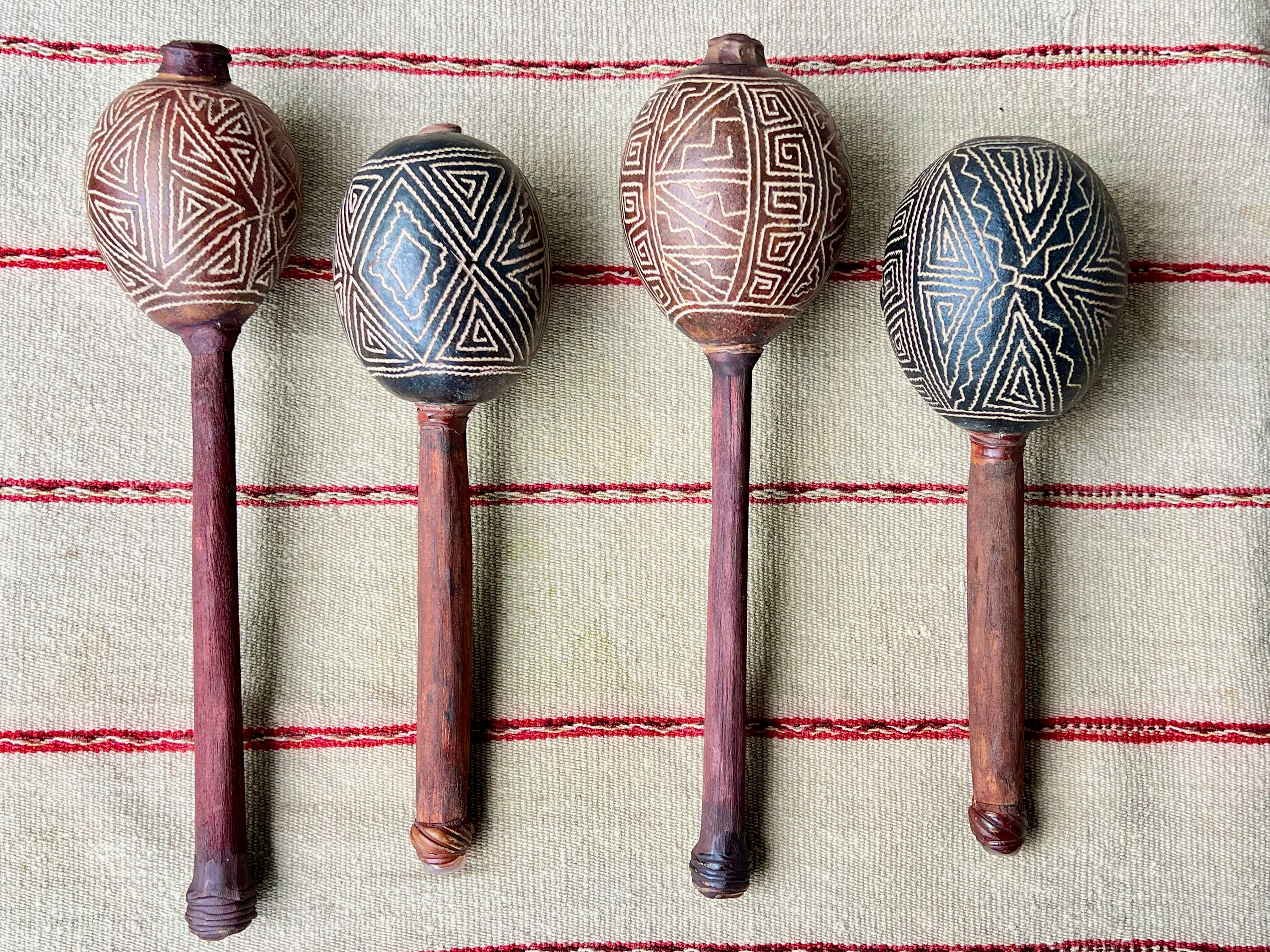 Shaman Rattle, Traditional Shipibo Rattle for Shamanic Plant Medicine ...