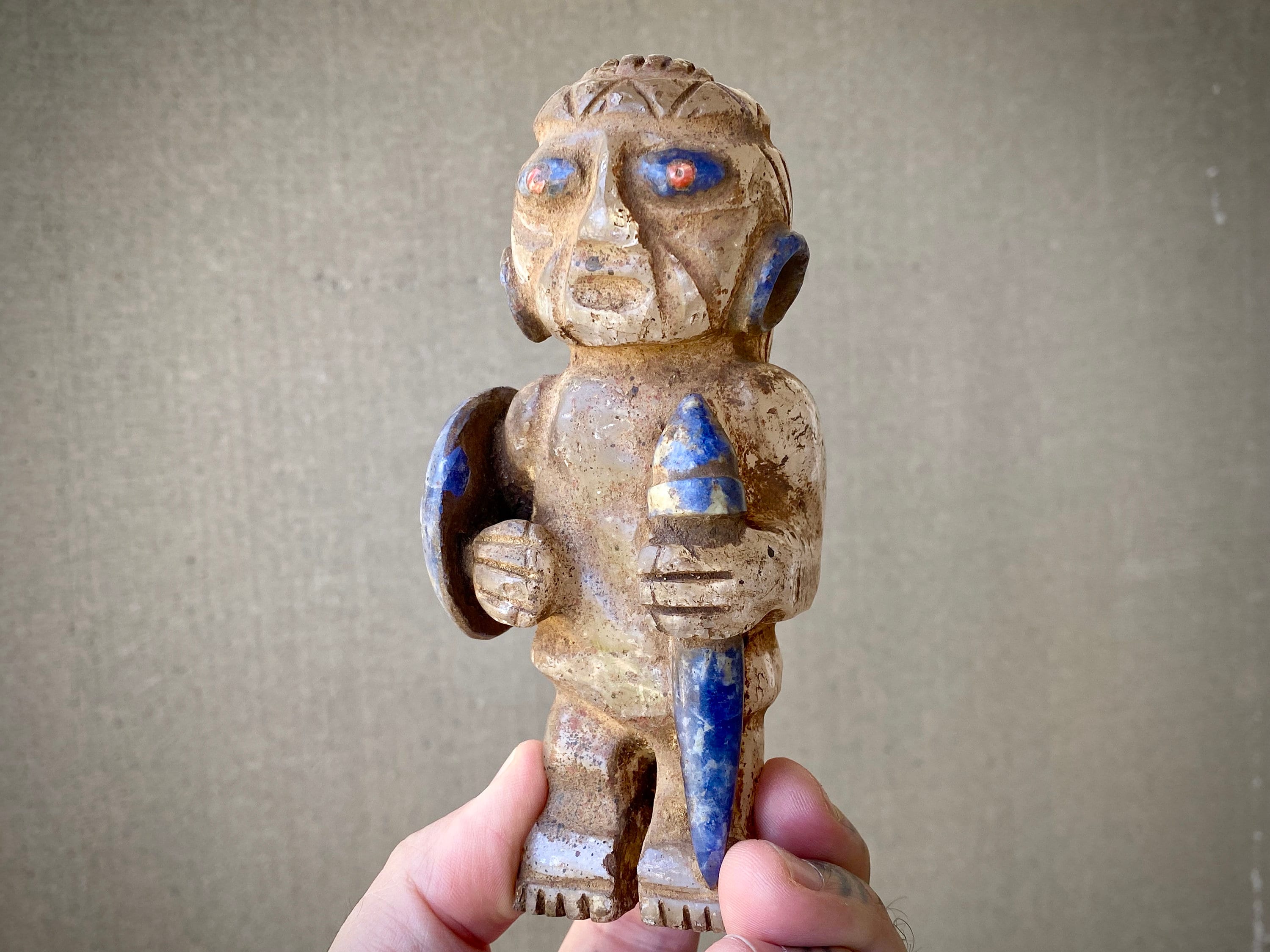 Incan Guardian Protector Statue by José Aguilar, Carved Quartz Crystal ...