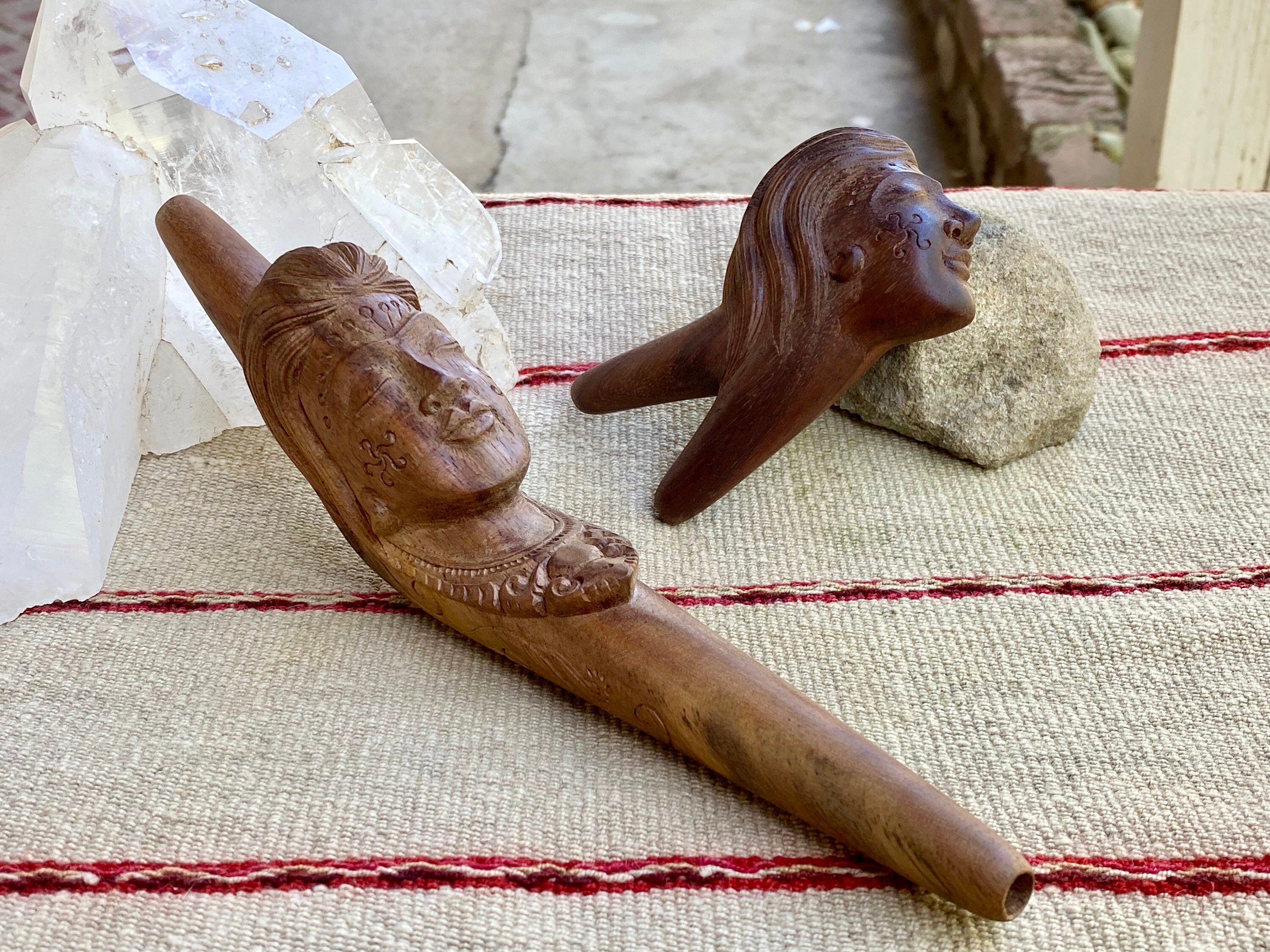Divine Feminine Kuripe and Tepi Set, Solid Wood Goddess Kuripe and Tepi ...
