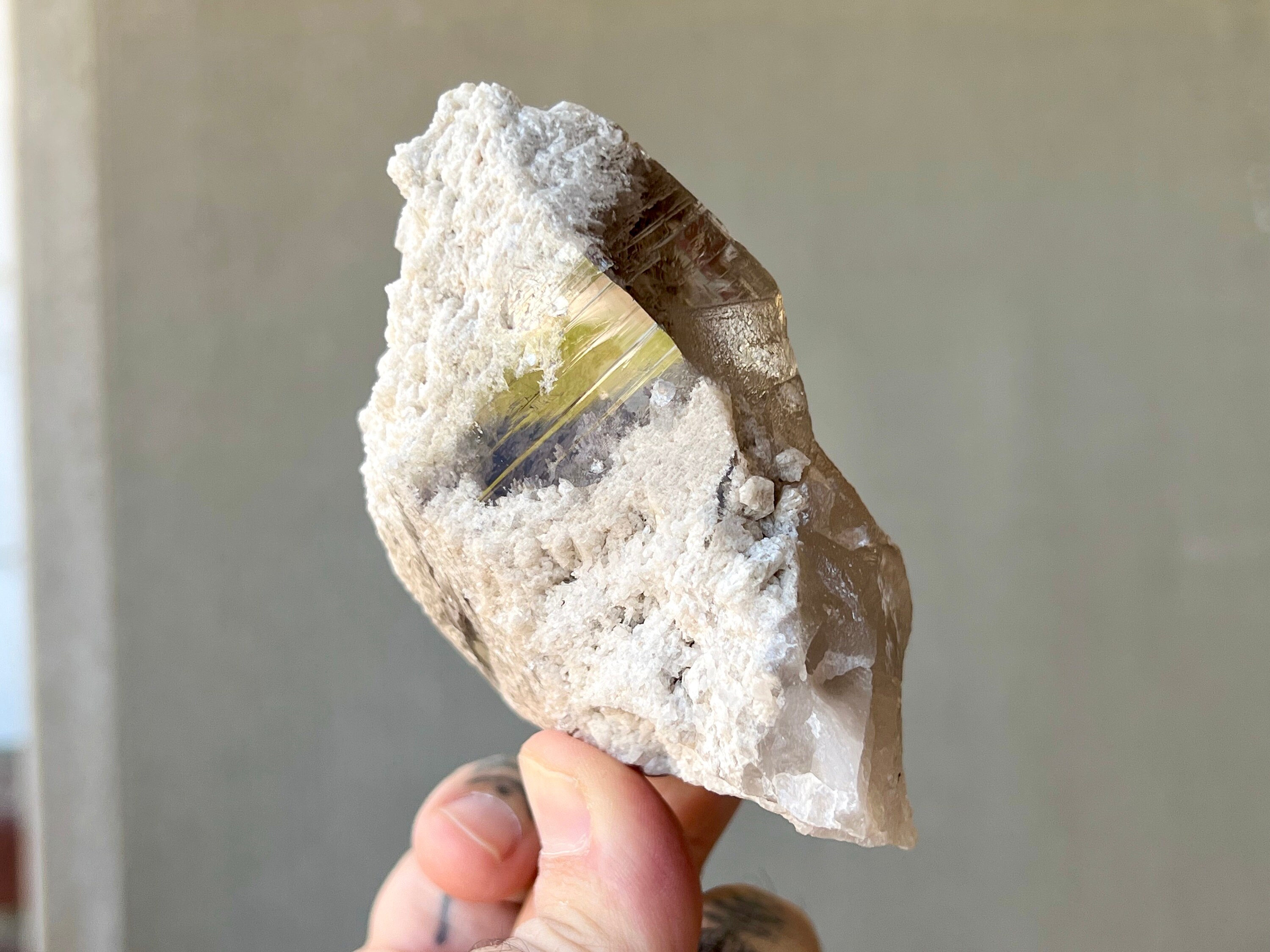 Phantom Quartz Crystal with Kaolinite Inclusion, Water Clear Quartz ...