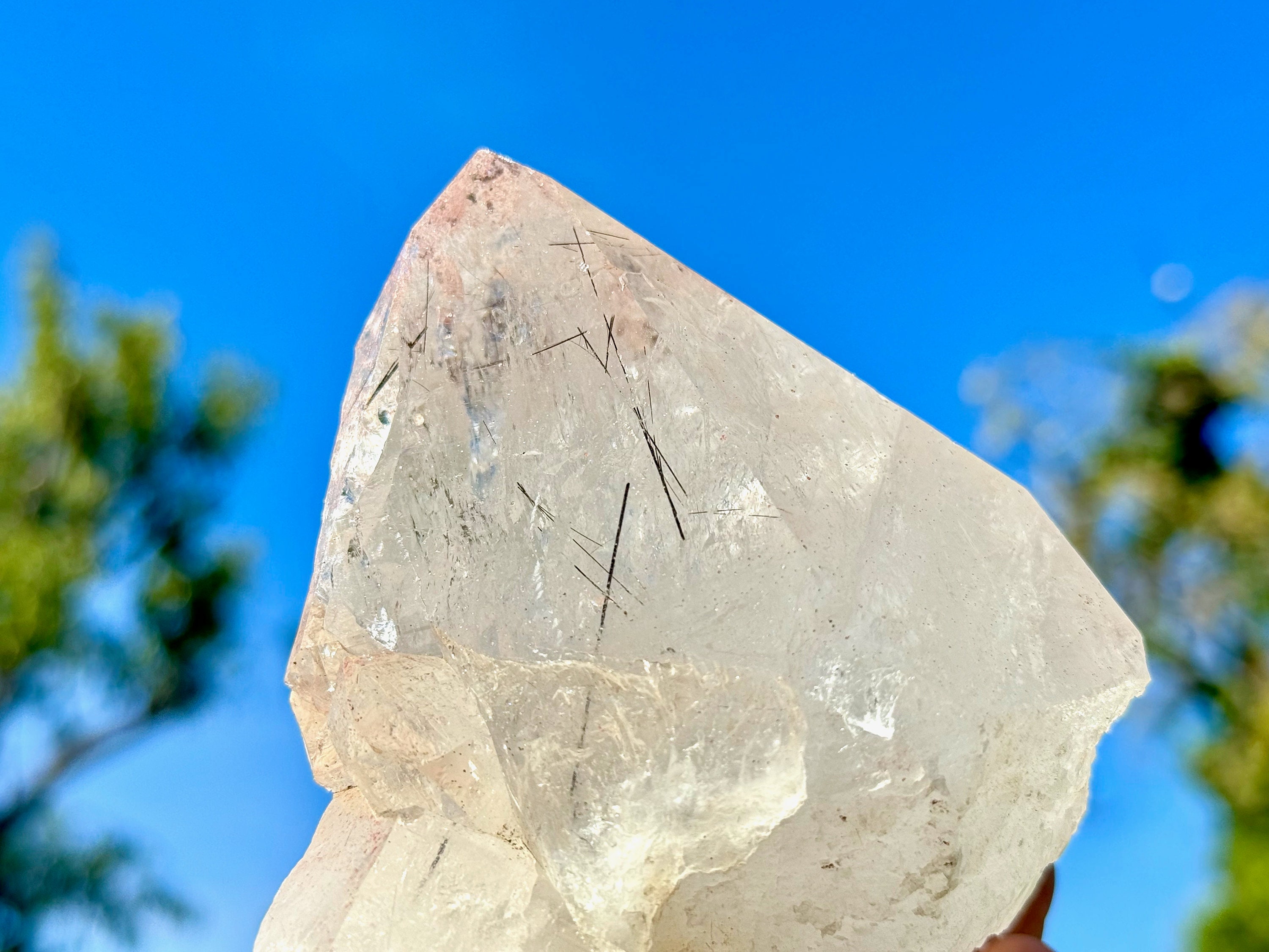 Himalayan Cathedral Quartz with Black Rutile, 617g, High Altitude Water ...