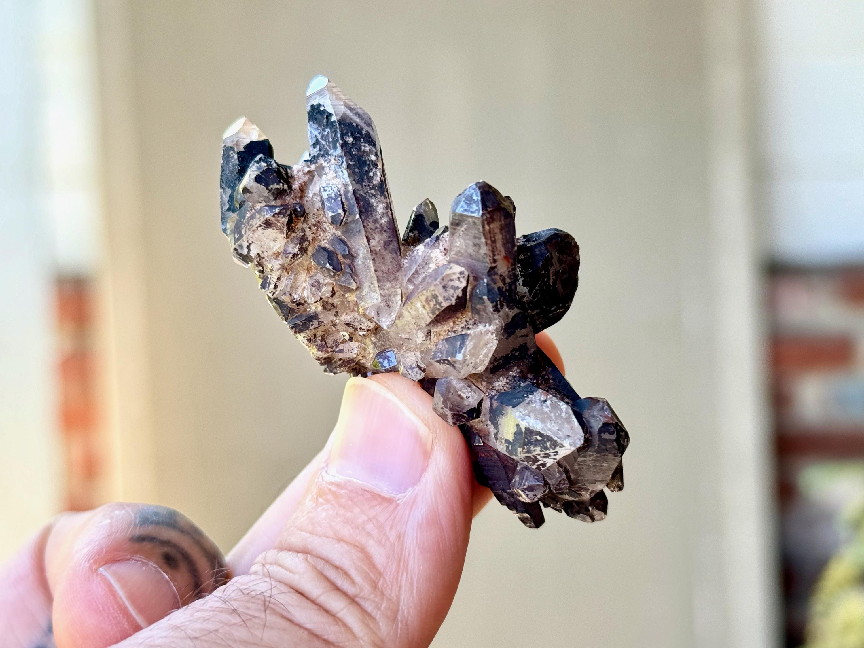 Pink Himalayan Quartz Cluster with Black Hematite Inclusion, New Find ...