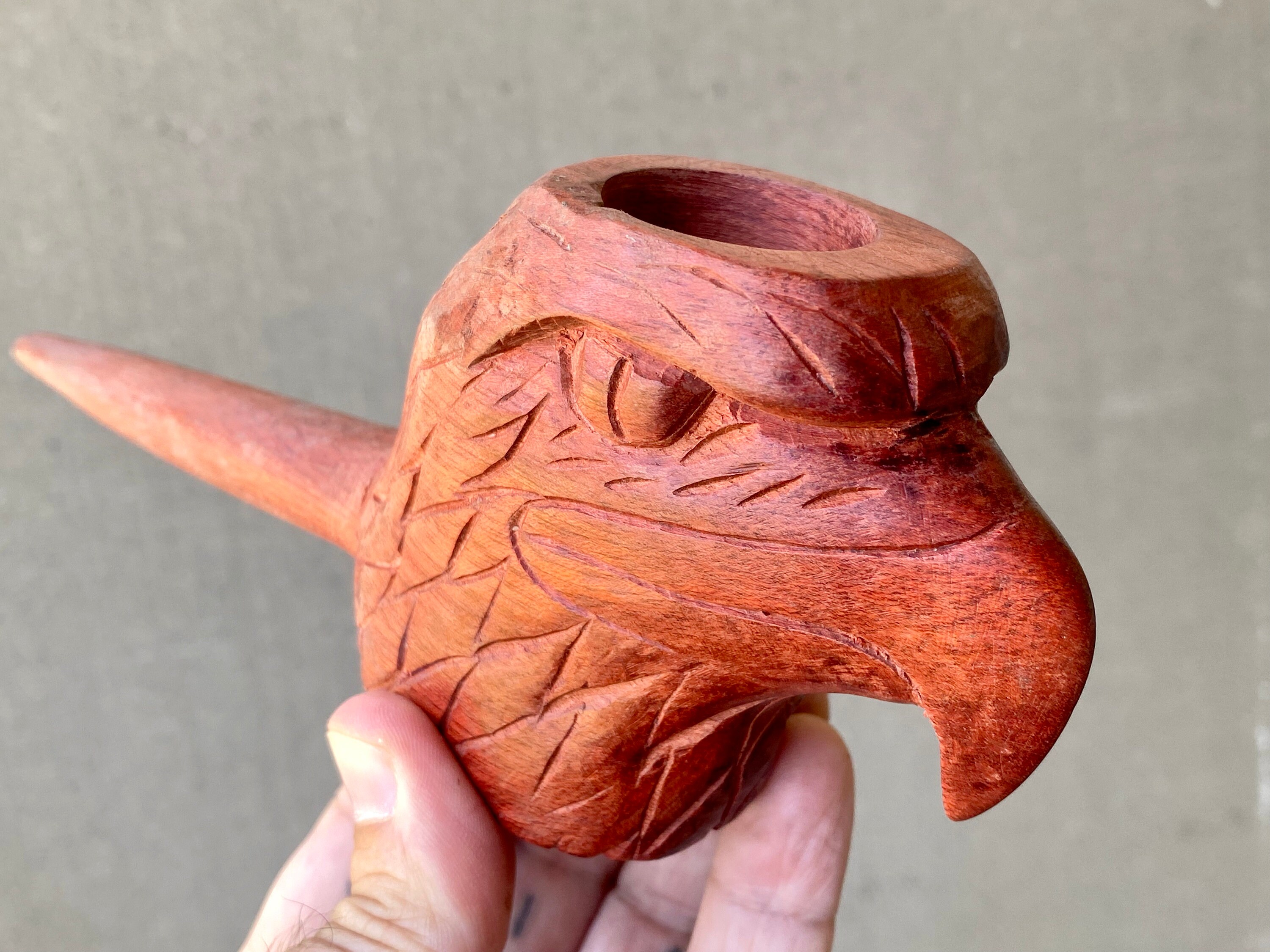 Eagle Pipe, Hand Carved Wooden Pipe for Shamanic Plant Medicine ...