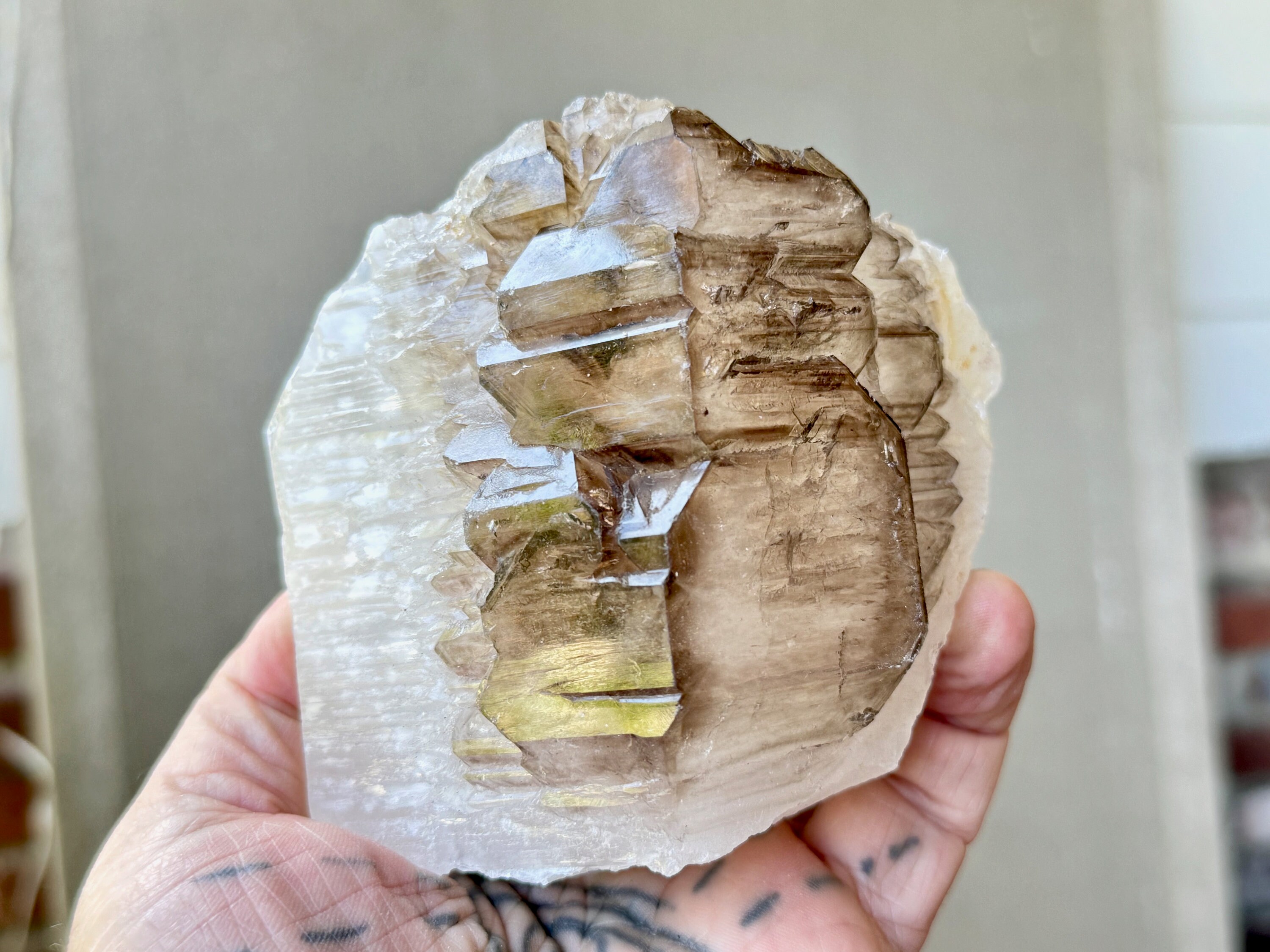 Elestial Jacare Quartz with Beautiful Smoky Overgrowth and Lustrous ...