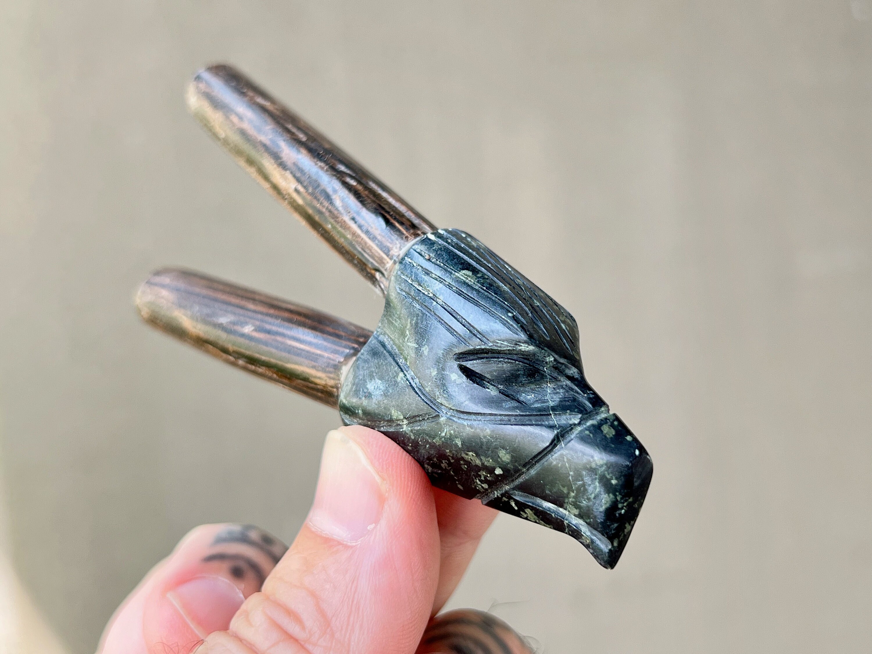 Eagle Kuripe, Stone and Chonta Wood Kuripe, Handcrafted Shamanic ...