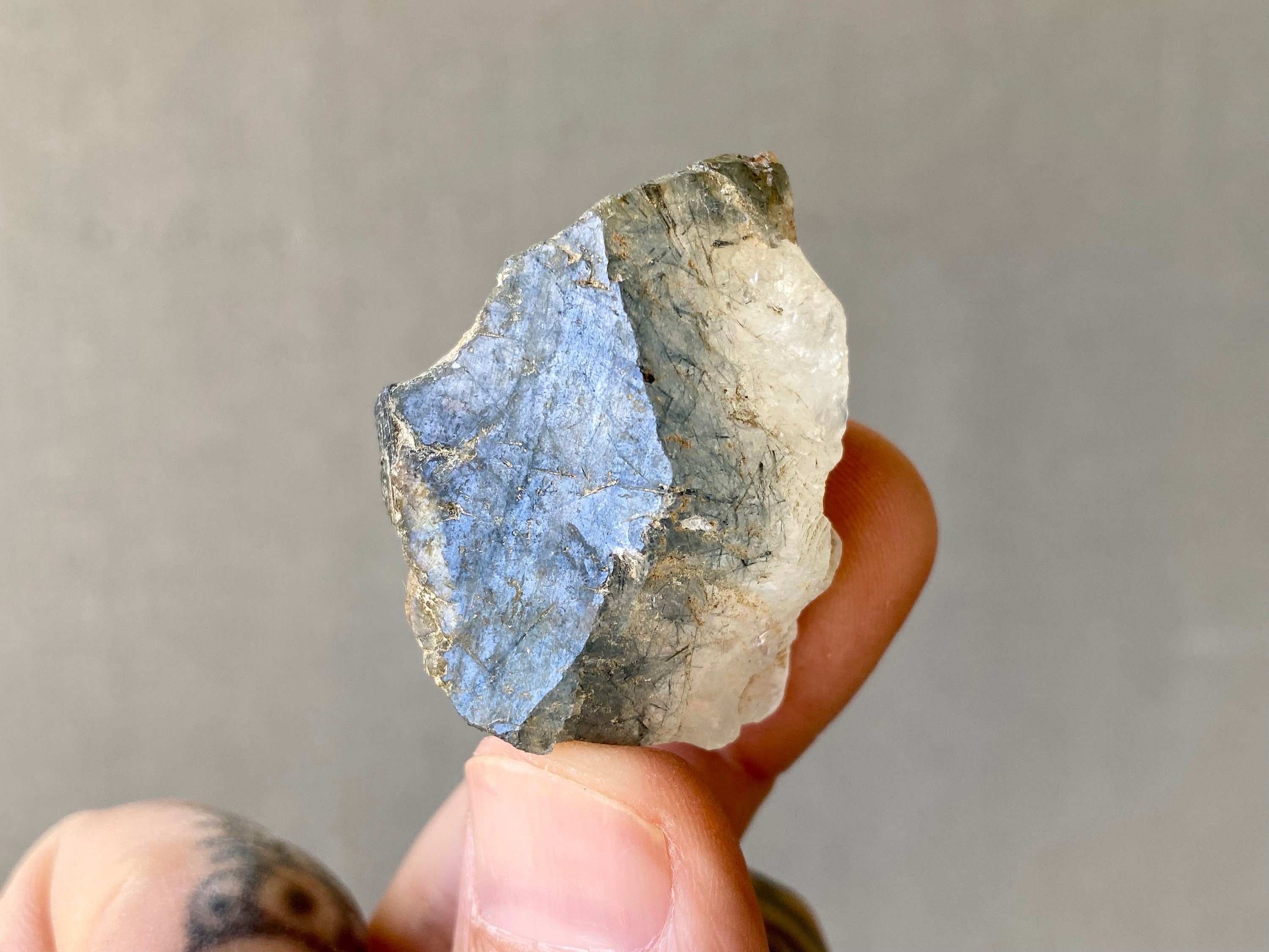 Indicolite Quartz Crystal, Blue Tourmaline in Quartz, Rare Old Find ...