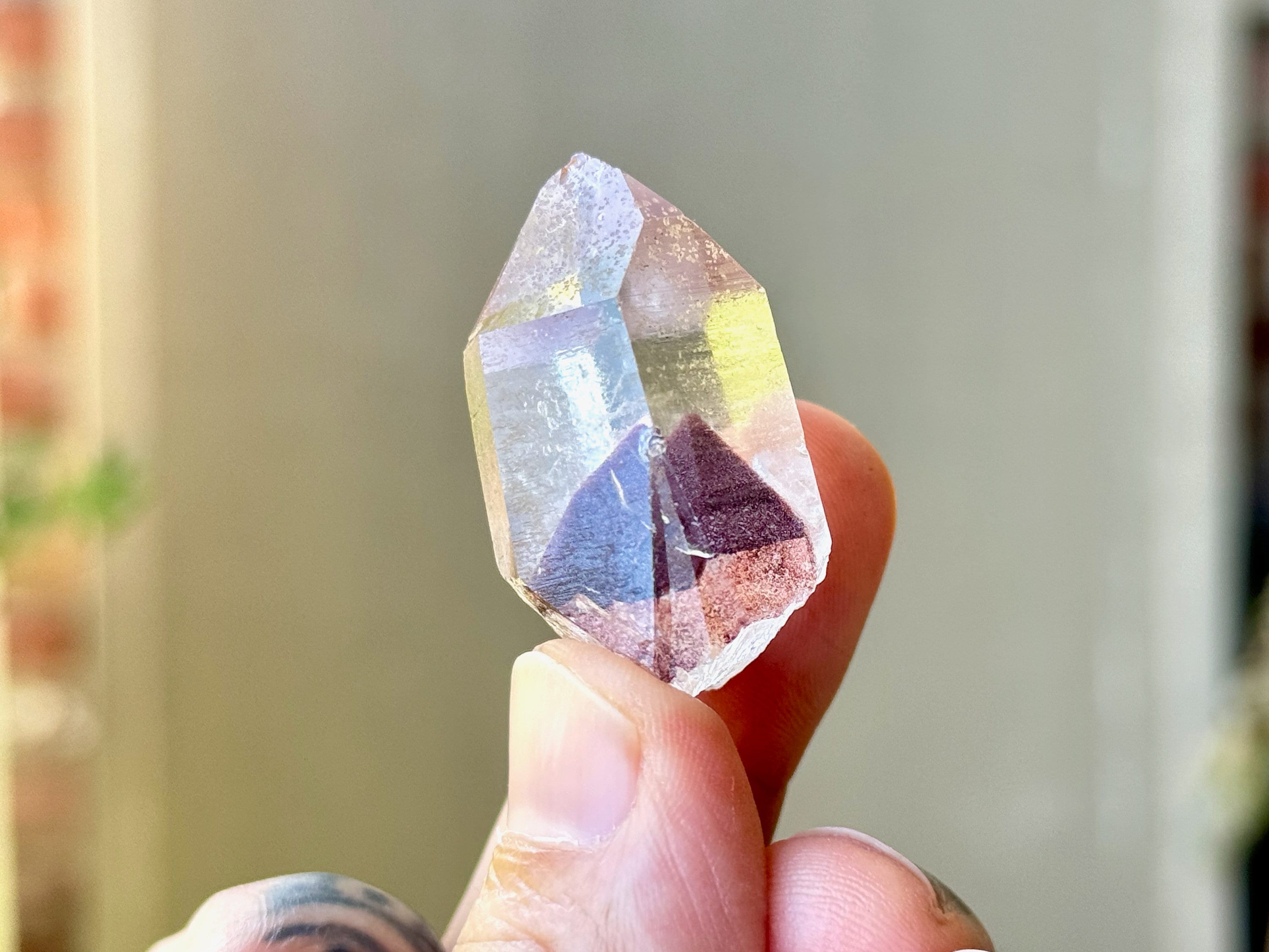 Sunset Phantom Quartz with Red Hematite Pyramidal Phantom, Rare Find ...