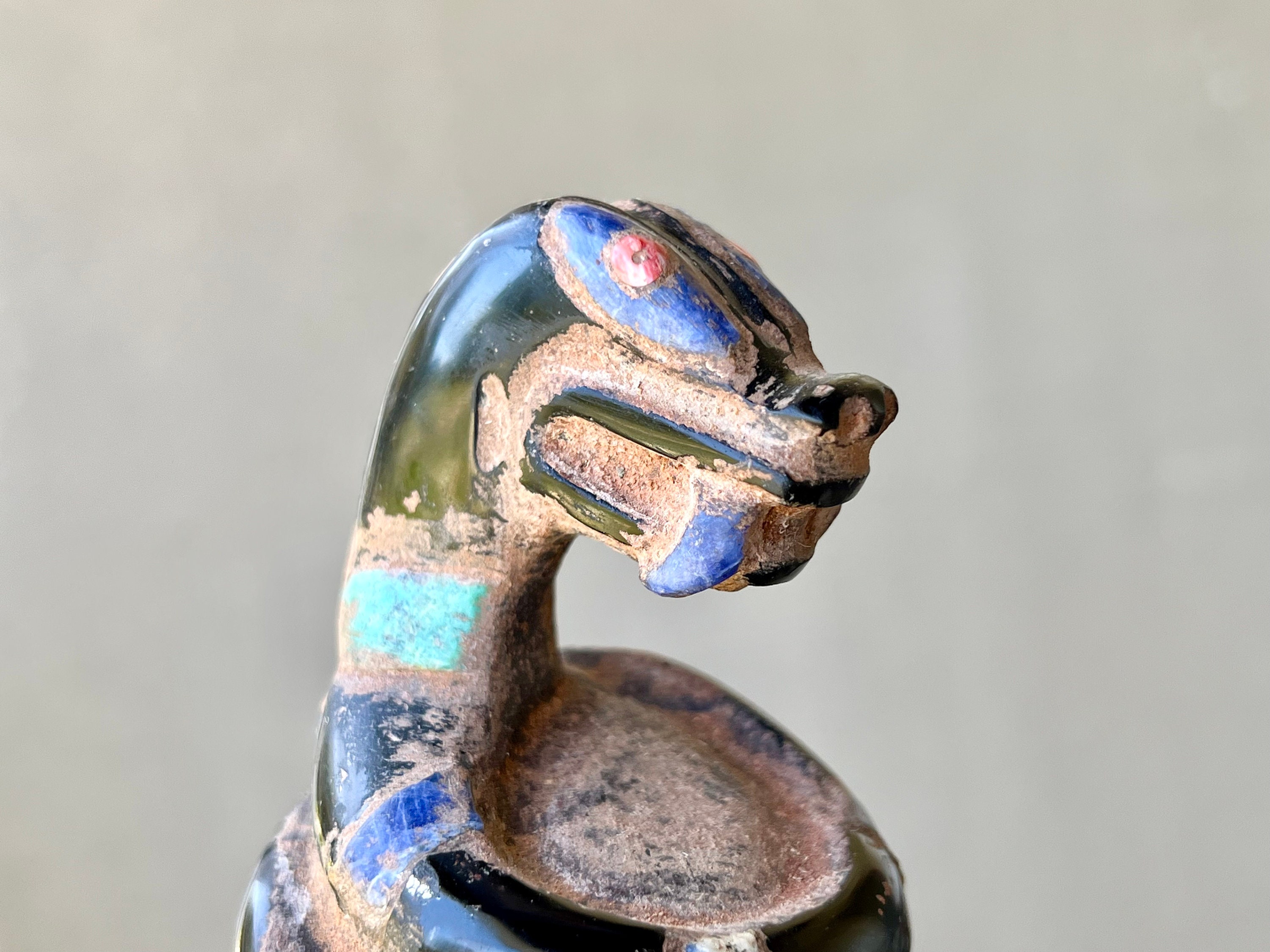 Incan Obsidian Serpent by Peruvian Artist José Aguilar, Carved Crystal ...