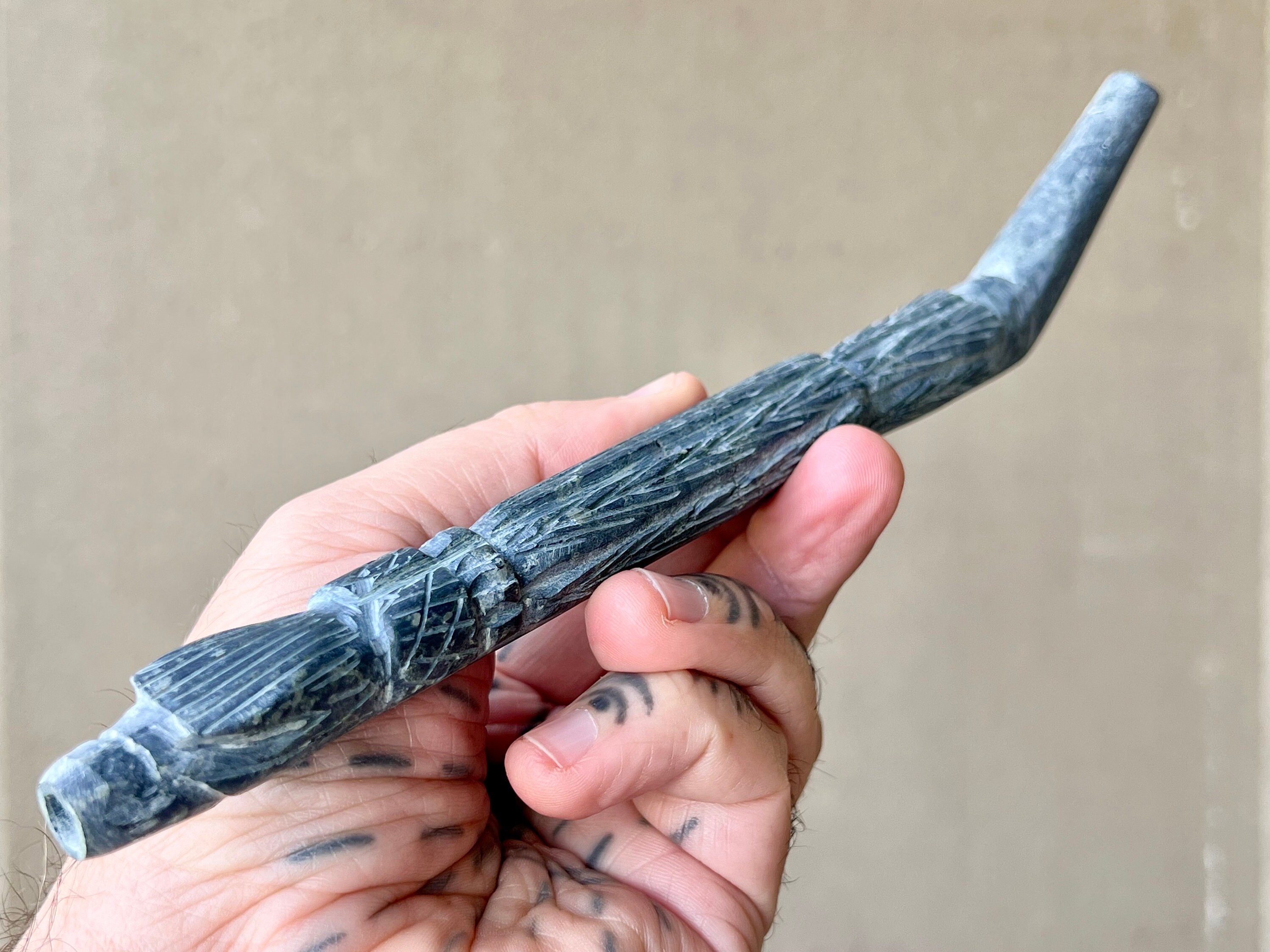 Stone Tepi Pipe, Andean Carved Stone Eagle Totem Tepi, Handcrafted ...