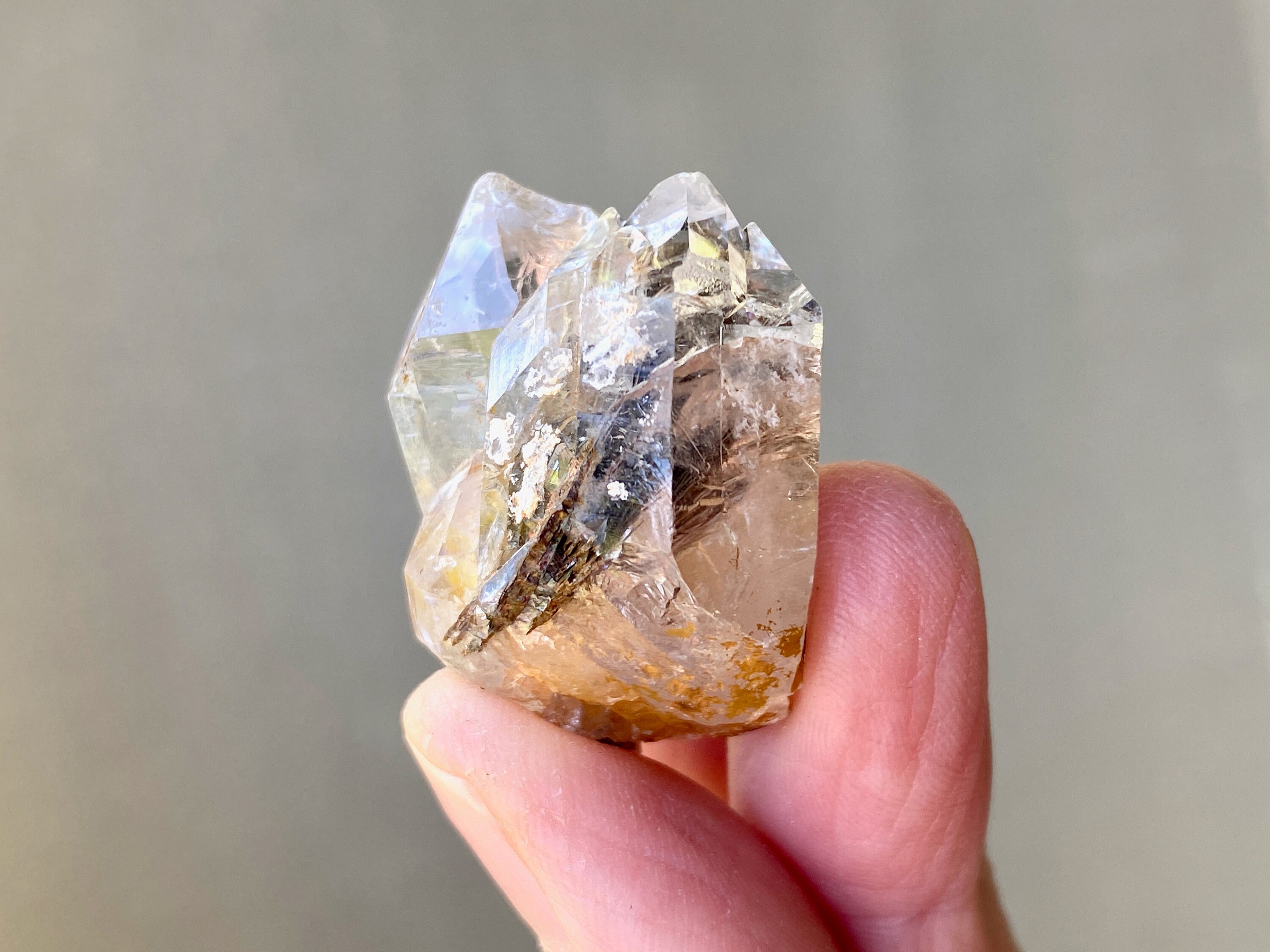 Brookite Included Quartz with Rainbow, New Find, Rare Inclusion, Clear ...