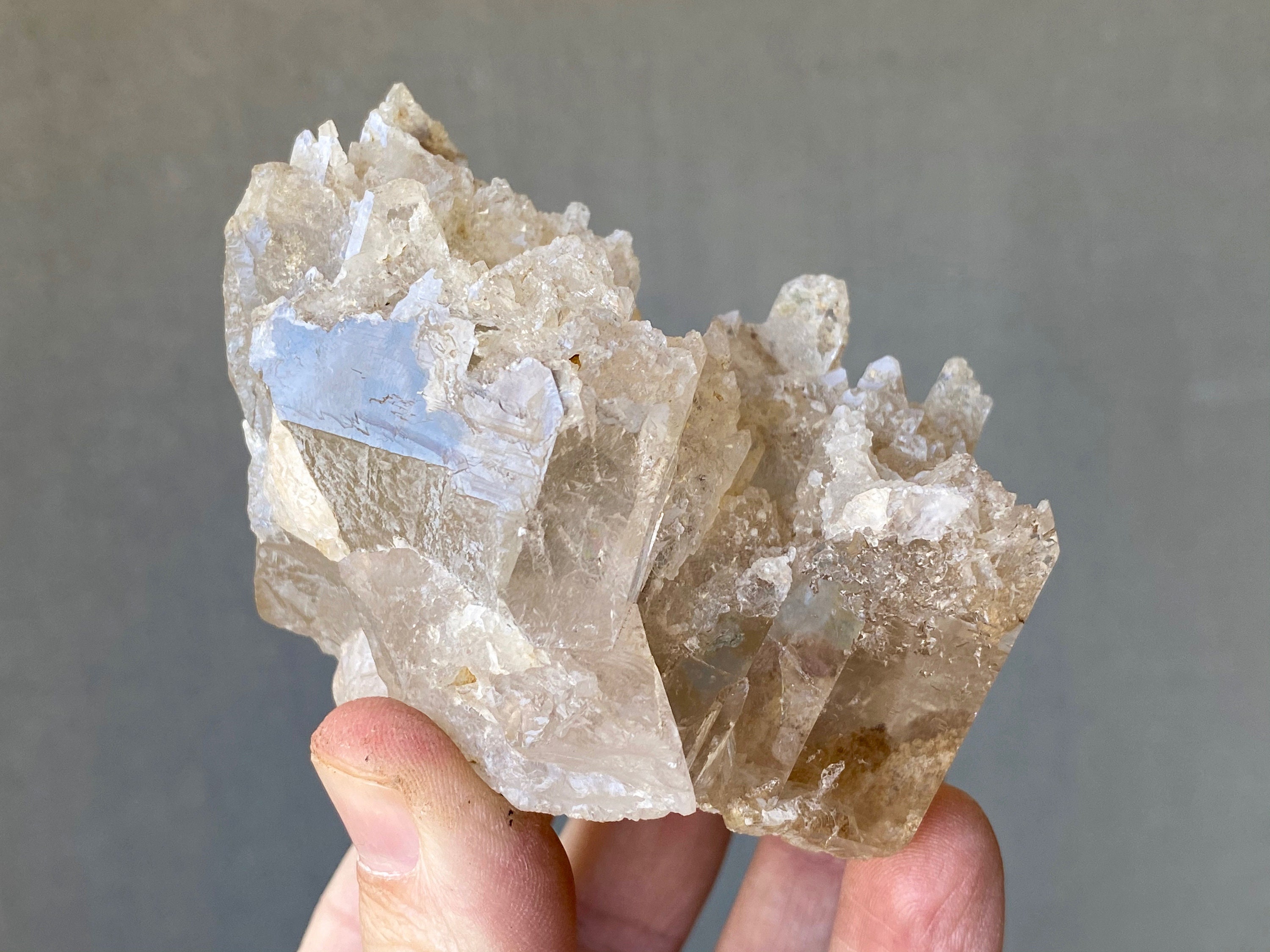Growth Interference Quartz Crystal with Kaolinite, GIQ, Rare Find ...