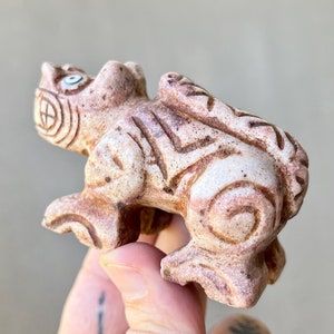 Incan Puma Statue, Jaguar Totem Carving for Shamanic Mesa, Hand Carved ...