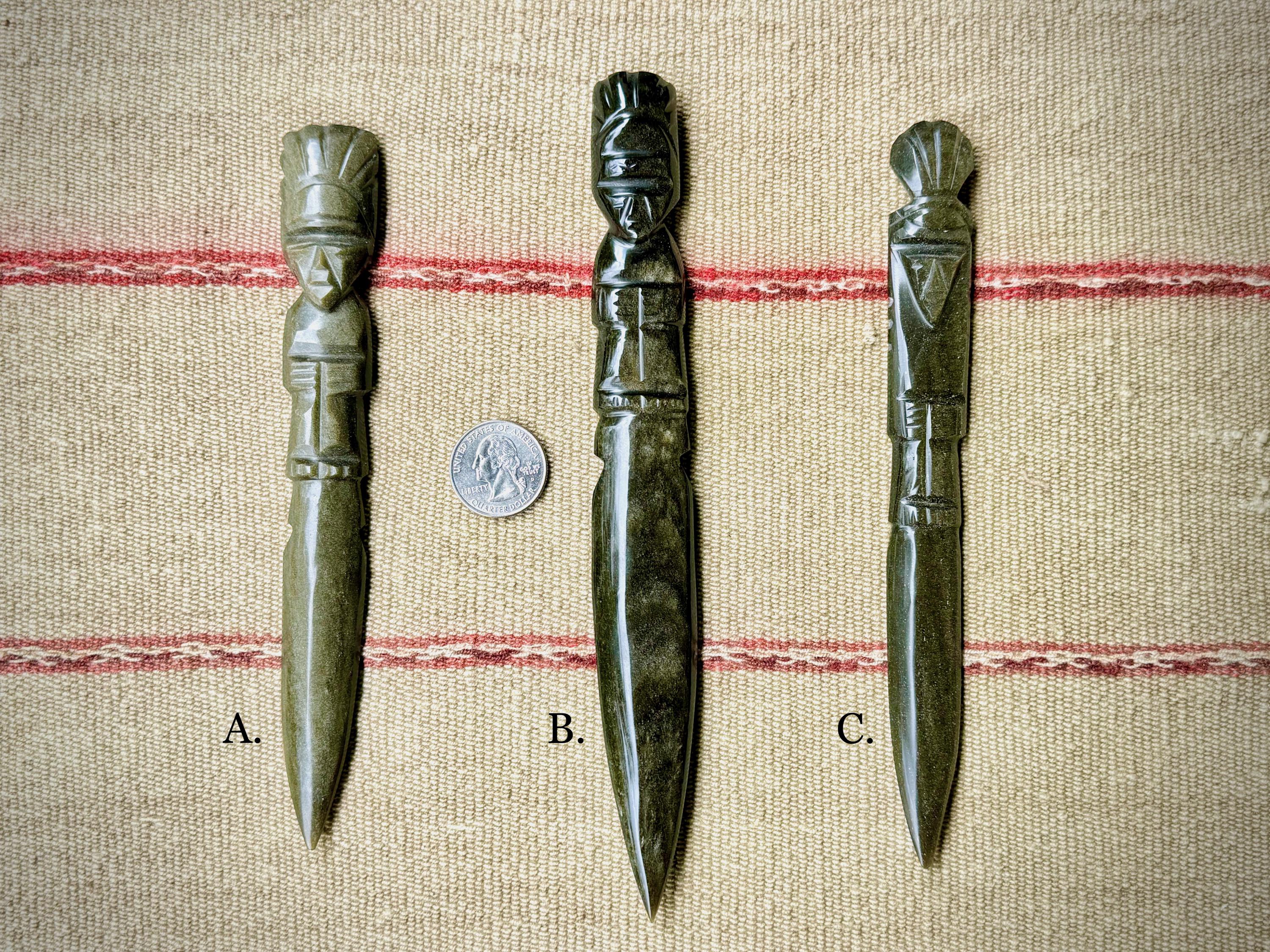Obsidian Dagger for Energetic Cord Cutting, Choose ONE of Three Silver ...