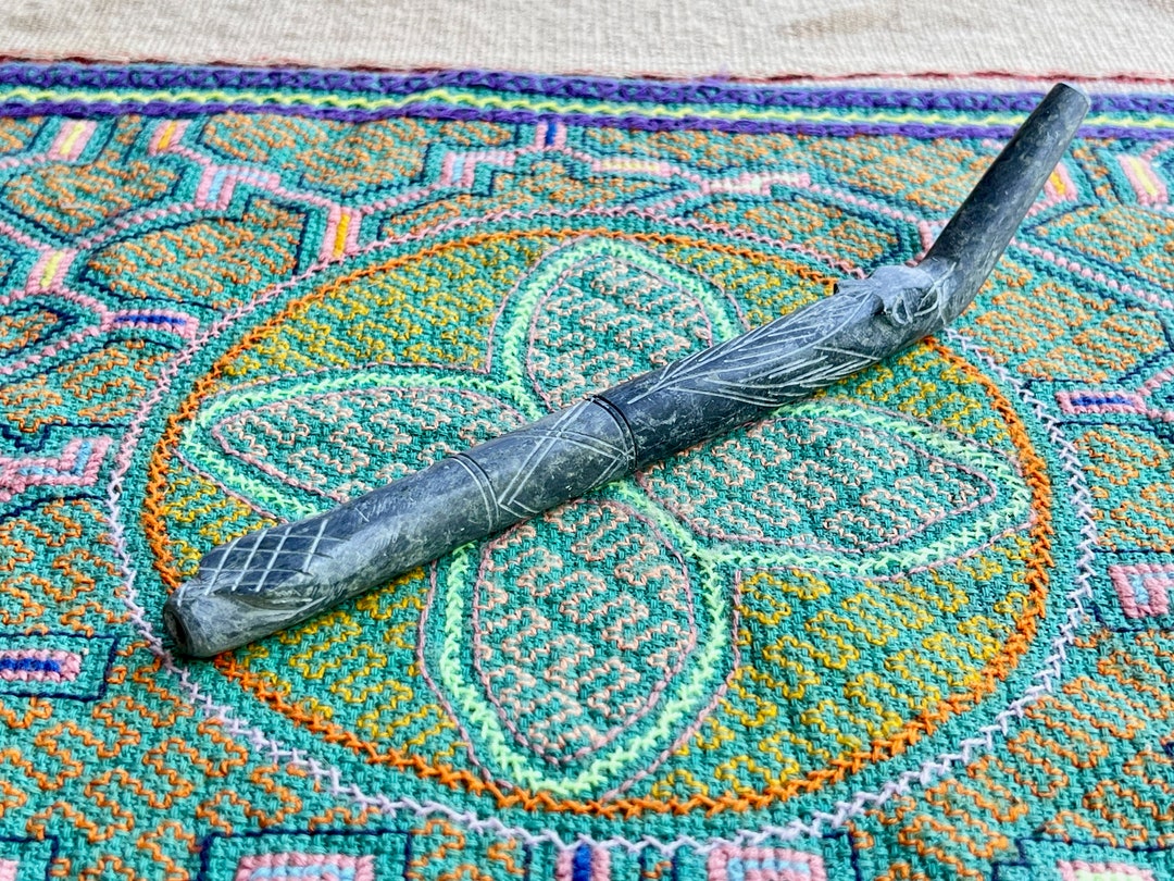 Stone Tepi Pipe, Andean Carved Stone Puma and Serpent Tepi, Shamanic ...