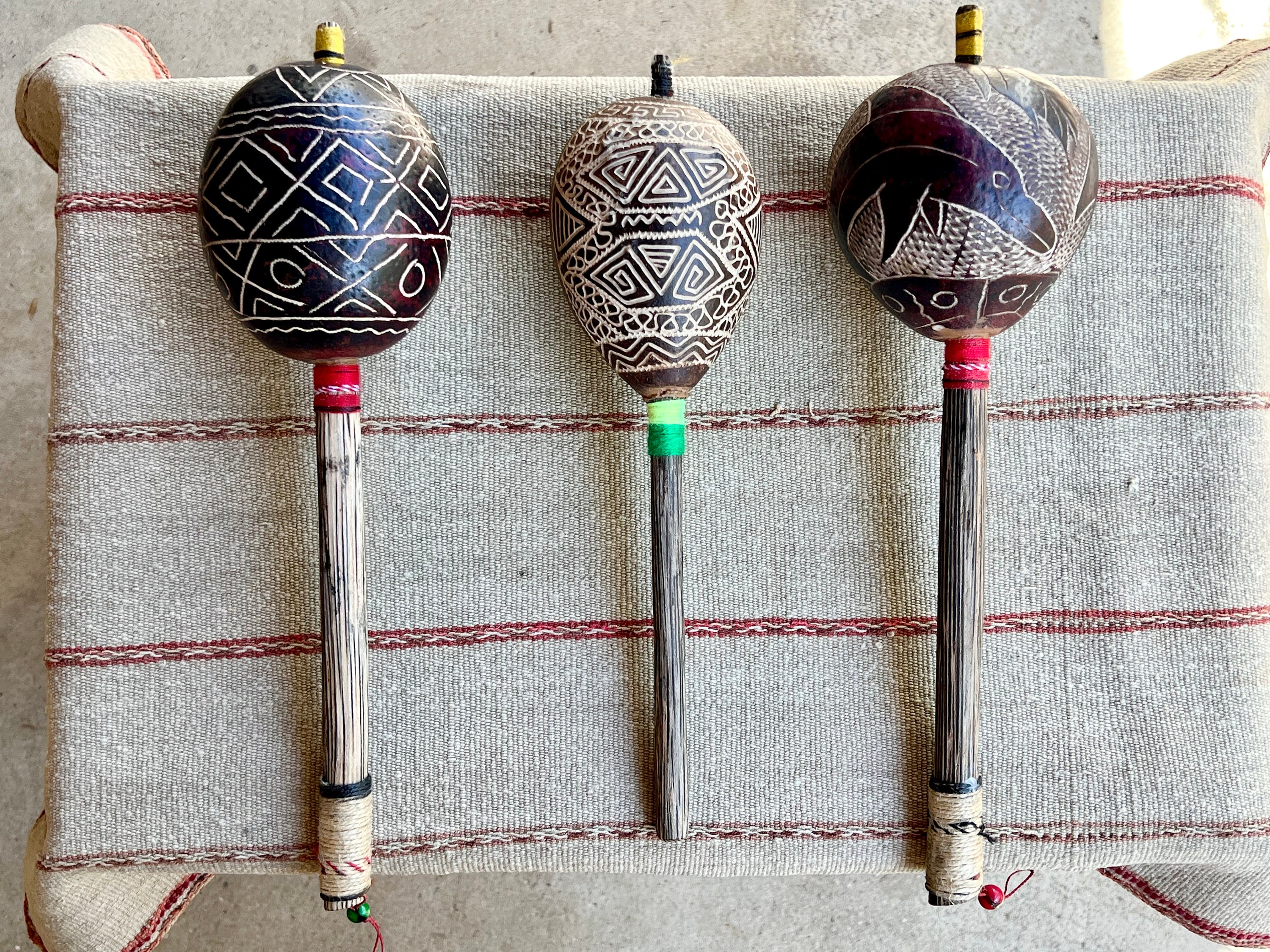 Shipibo Gourd Rattle, Extra Large Size Traditional Shaman Rattle for ...