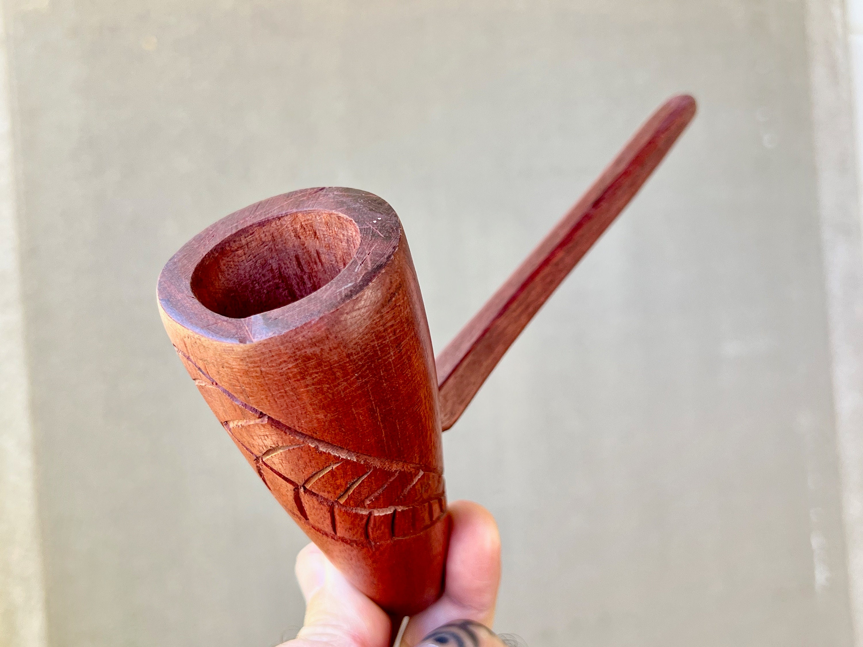 Mapacho Pipe by Peruvian Artist Luis Bocanegra, Solid Wood, Traditional ...