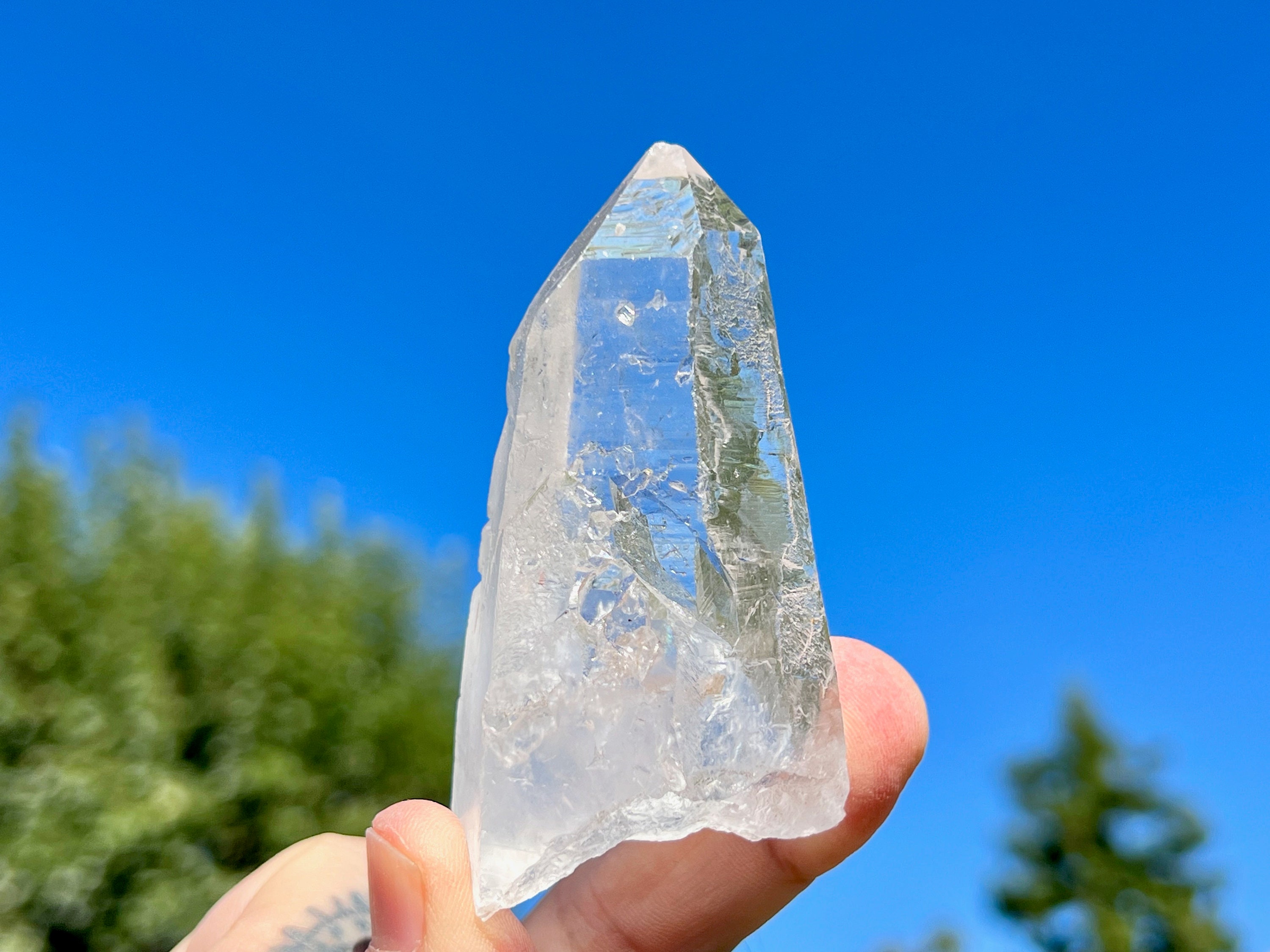 Laser Quartz Crystal, Water Clear Quartz with Etched Surfaces, New Find ...