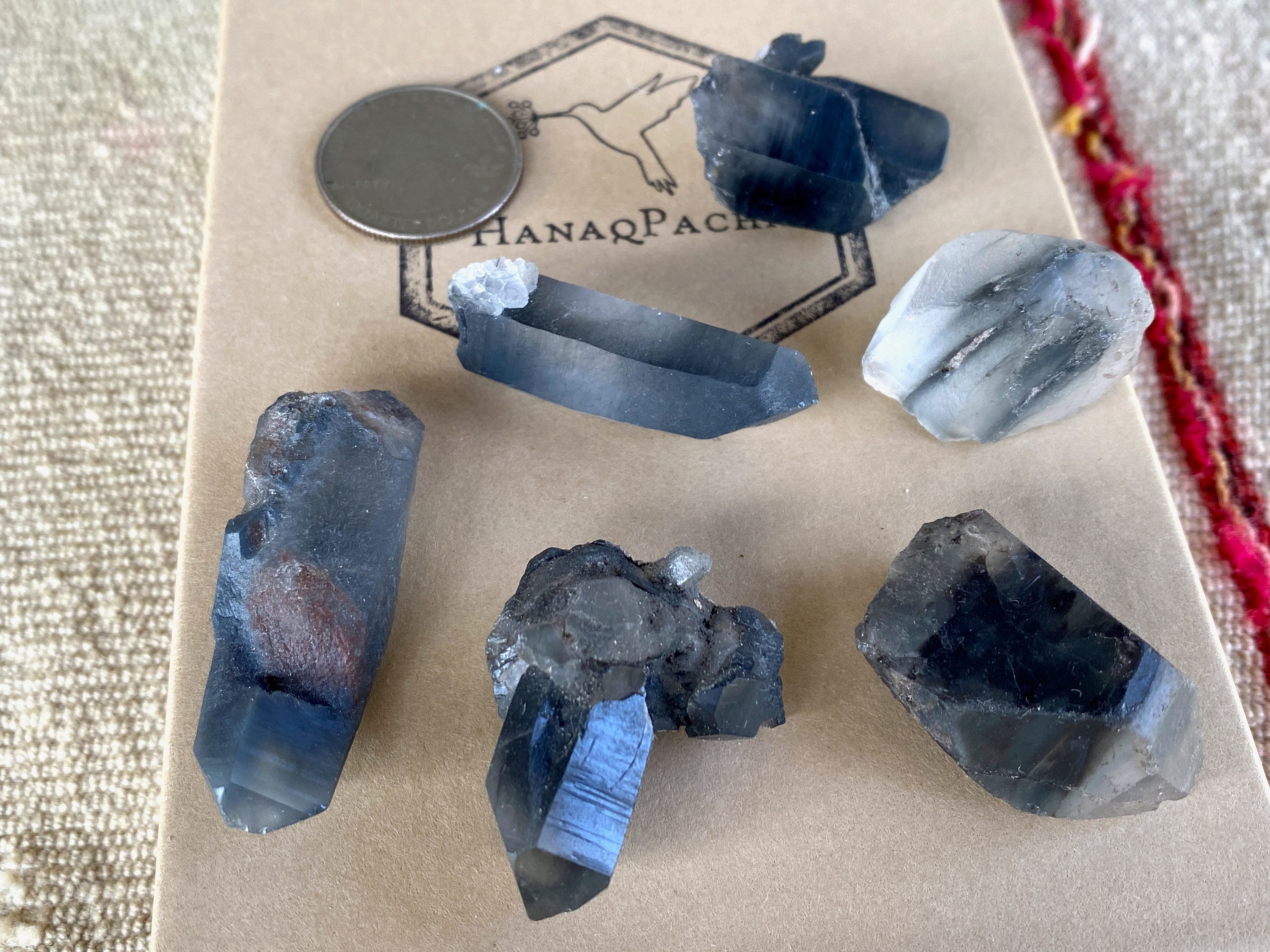 Blue Tara Quartz Lot, 6 Pieces with Vibrant Blue Riebeckite Inclusions ...