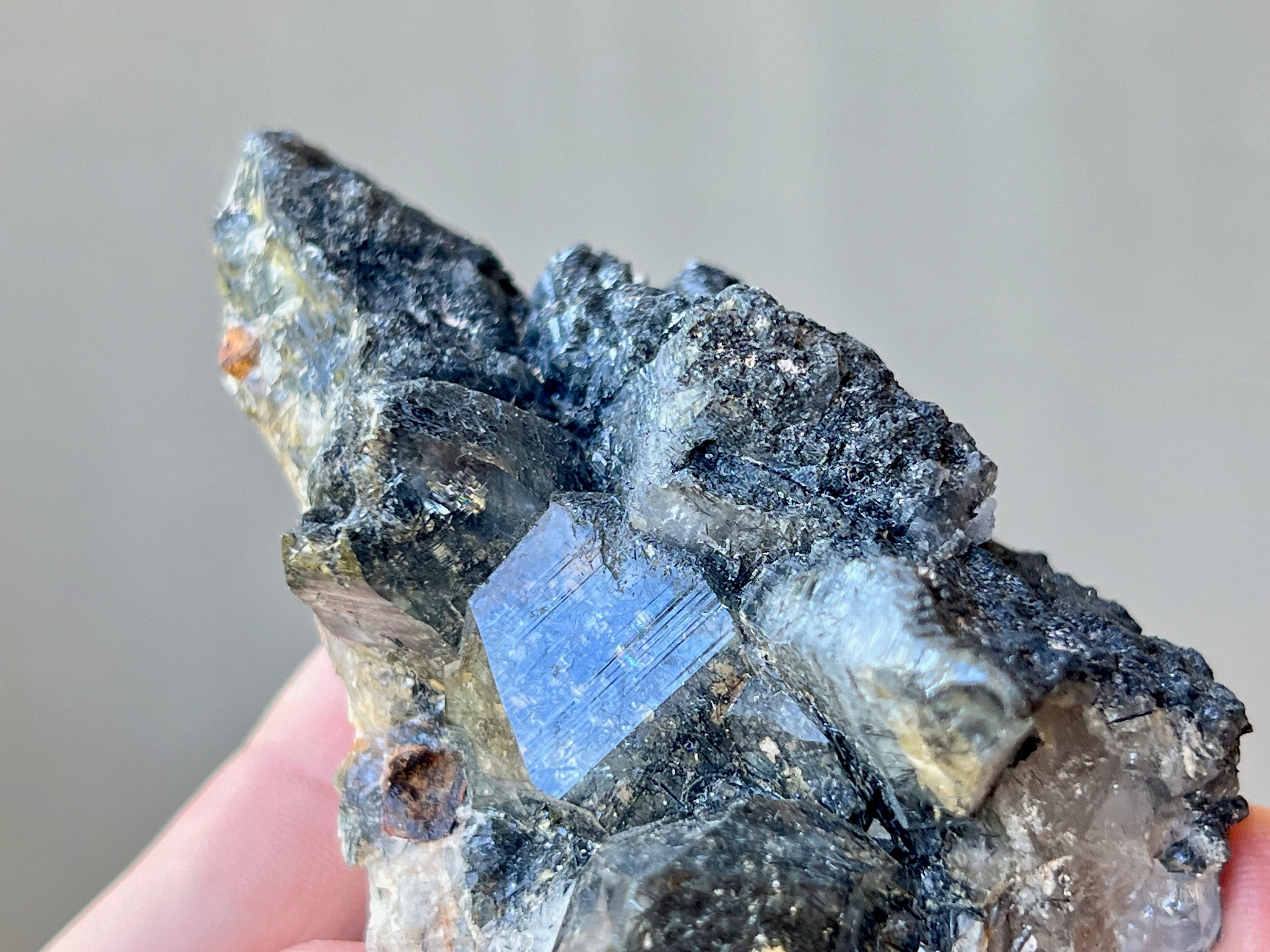 Black Samadhi Quartz with Black Tourmaline, Himalayan Quartz, High ...