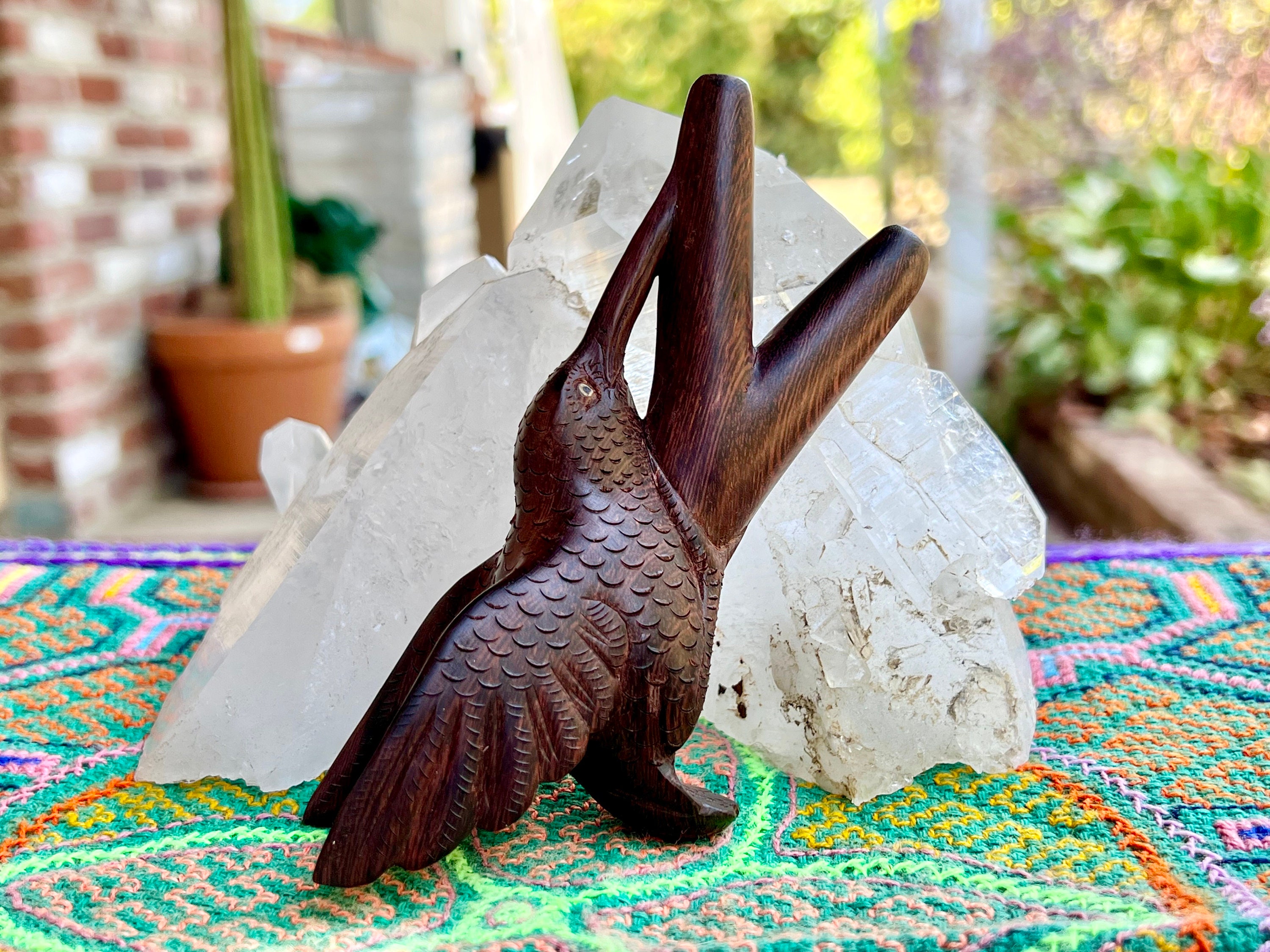 Hummingbird Kuripe, Single Block, Solid Ebony Wood Kuripe, Hand Carved ...