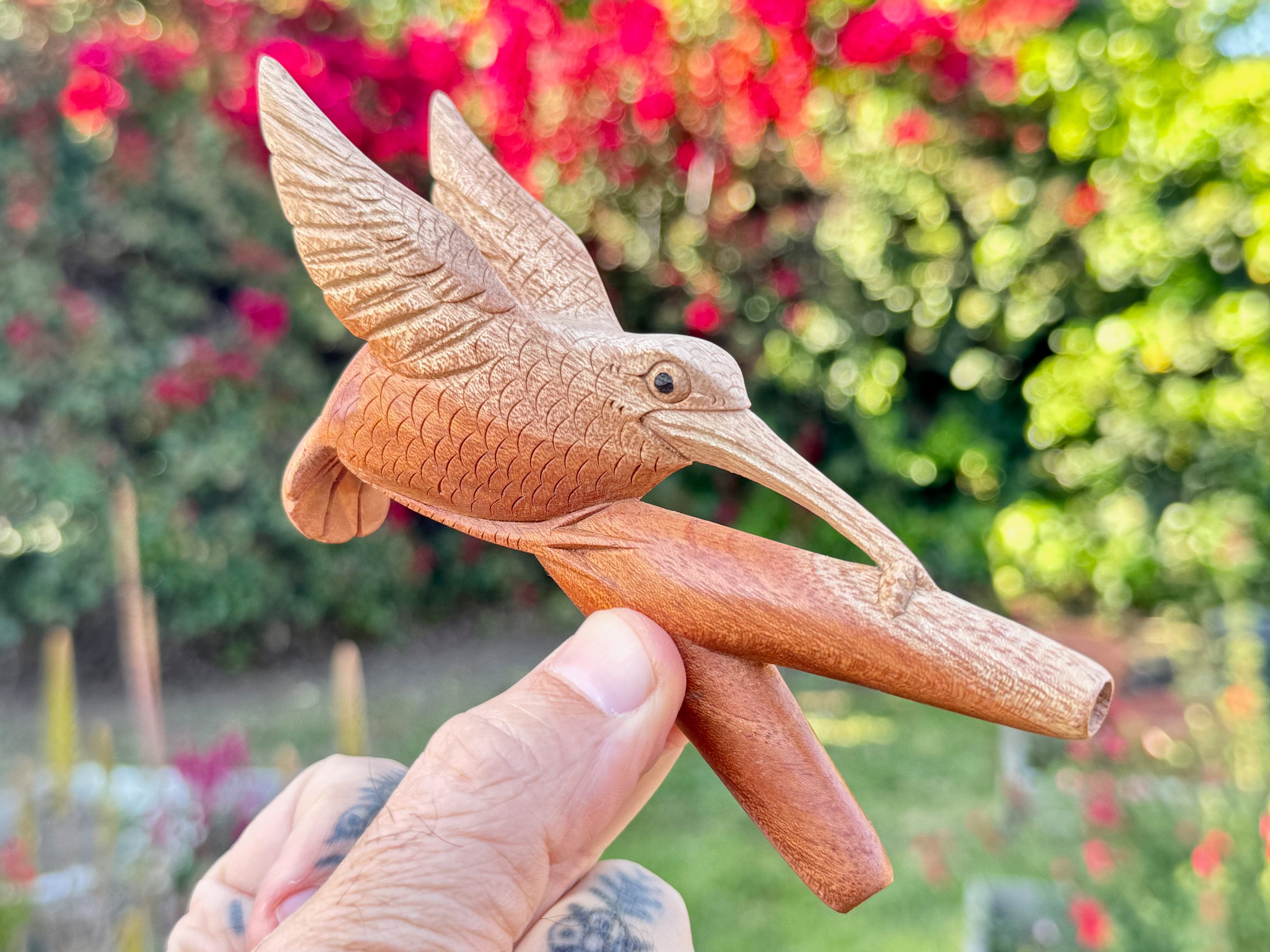 Hummingbird Kuripe, Single Block Kuripe Carved from a Single Piece of ...