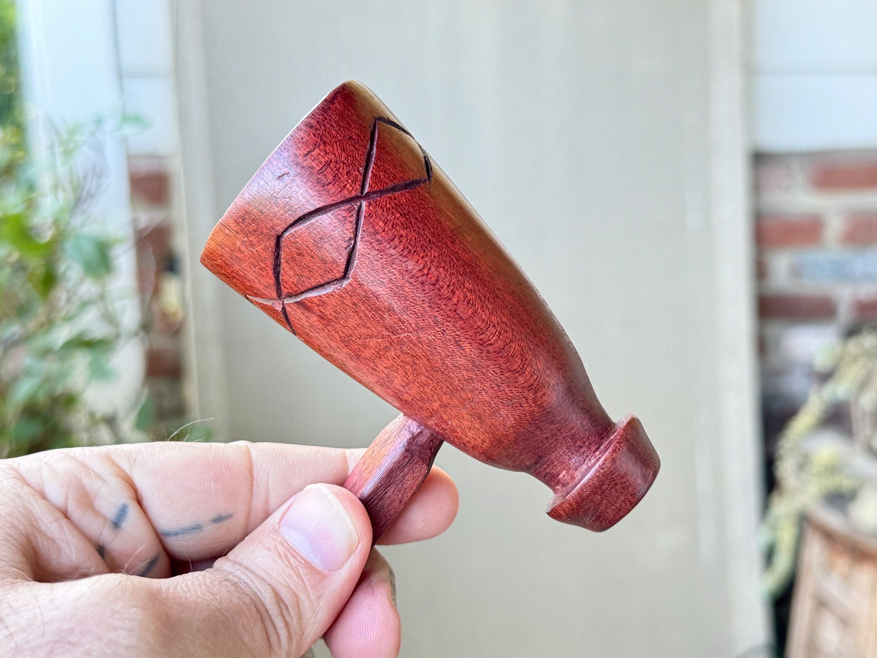 Mapacho Pipe by Peruvian Artist Luis Bocanegra, Solid Wood, Traditional ...