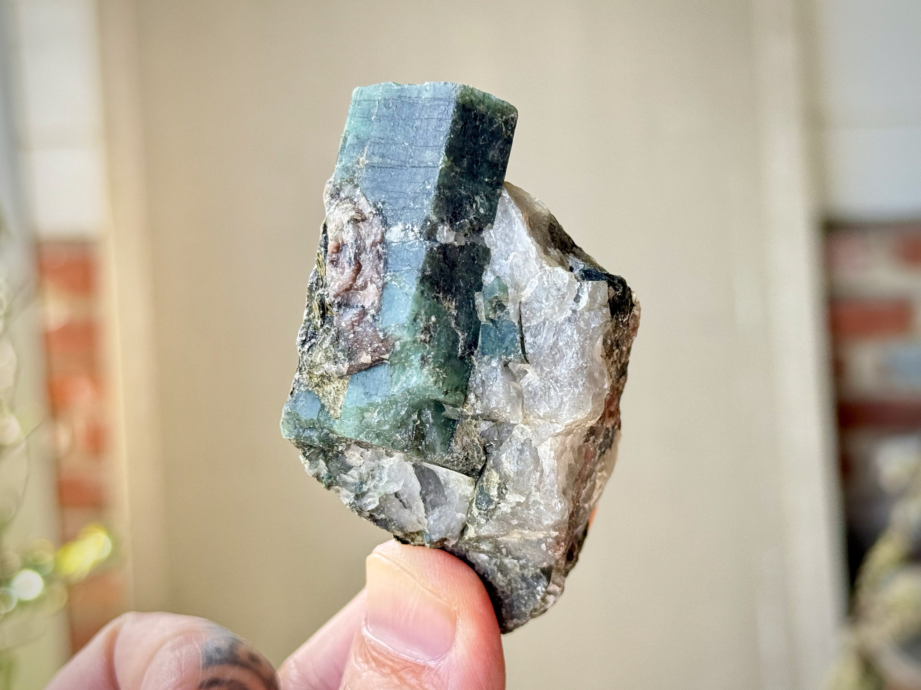 Emerald Crystal on Matrix with Beautiful Hexagonal Formation, Rare Find ...