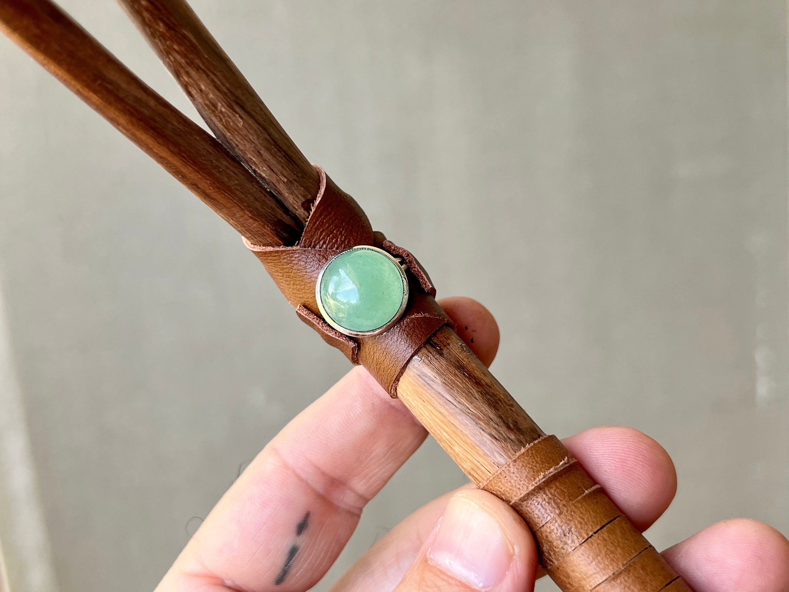 Double Tepi (kuripe) pipe with Aventurine, Dark Wood Tepi, shamanic ...