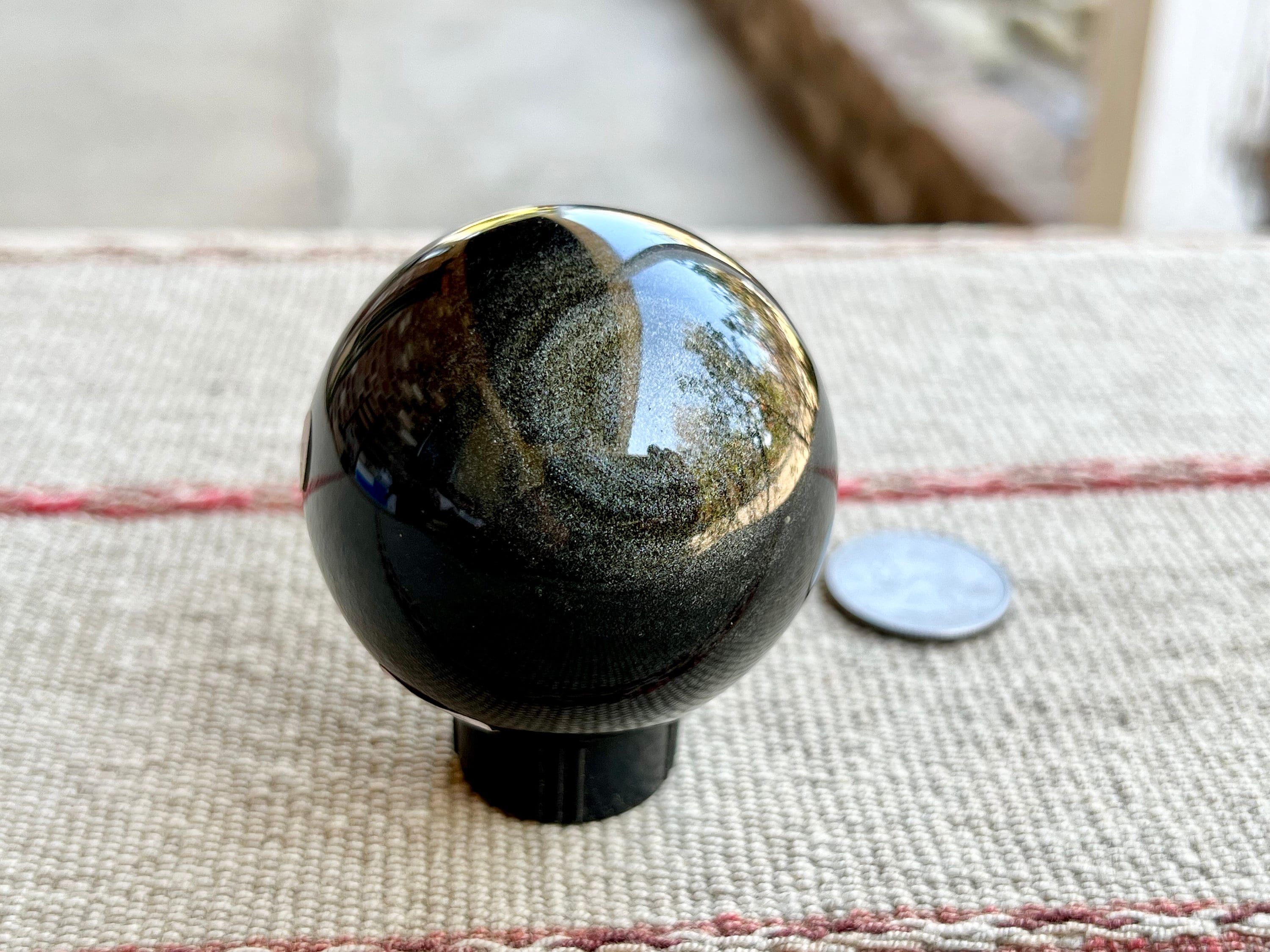 Obsidian Sphere, 2 Silver Sheen Obsidian Crystal Ball, Protection ...